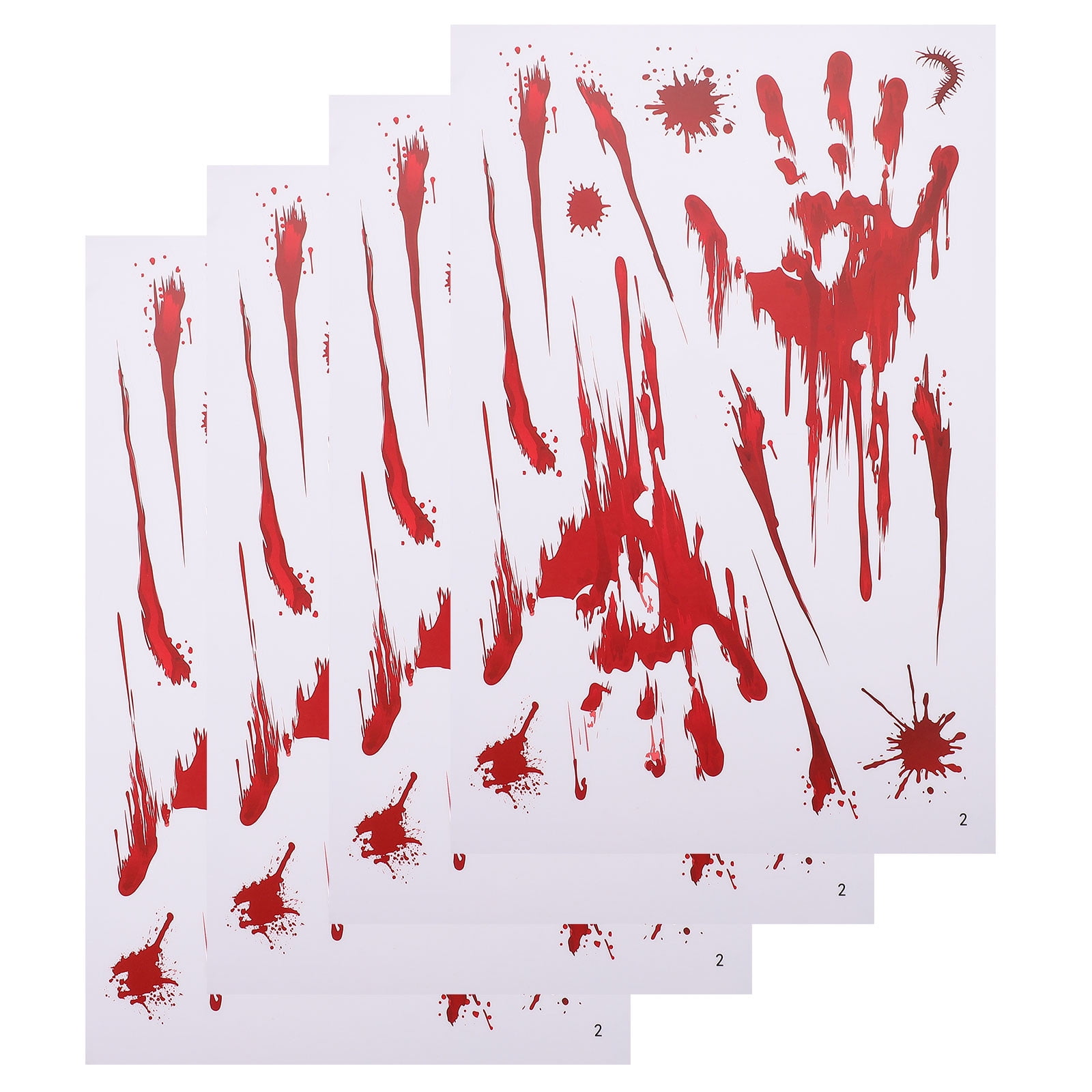 4 Sheets Sticker Terrifying Window Halloween Embellishments Decor ...