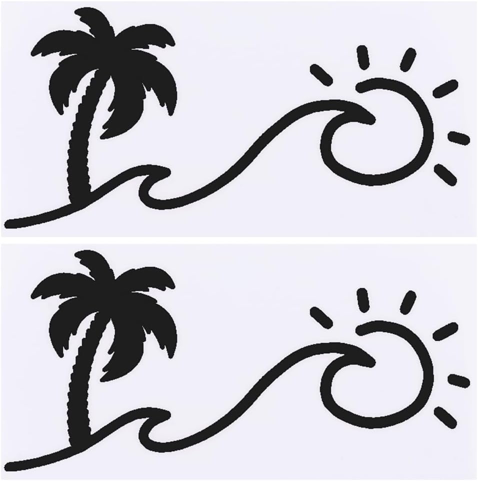 4 Sheets Sunset Graphics & Decals Sun and Wave Decal Beach Life Car ...