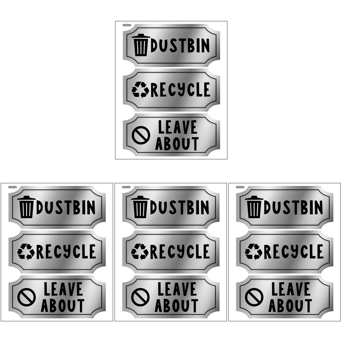 4 Sheets Waste Bin DIY Sticker Sorting Trash Can Stickers Waste Bin ...