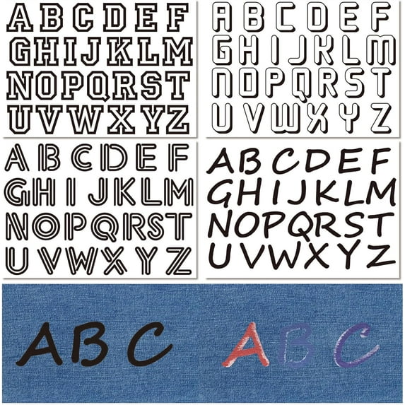 4 Sheets Water Soluble Embroidery Stabilizers Letter Patterns Initial ...