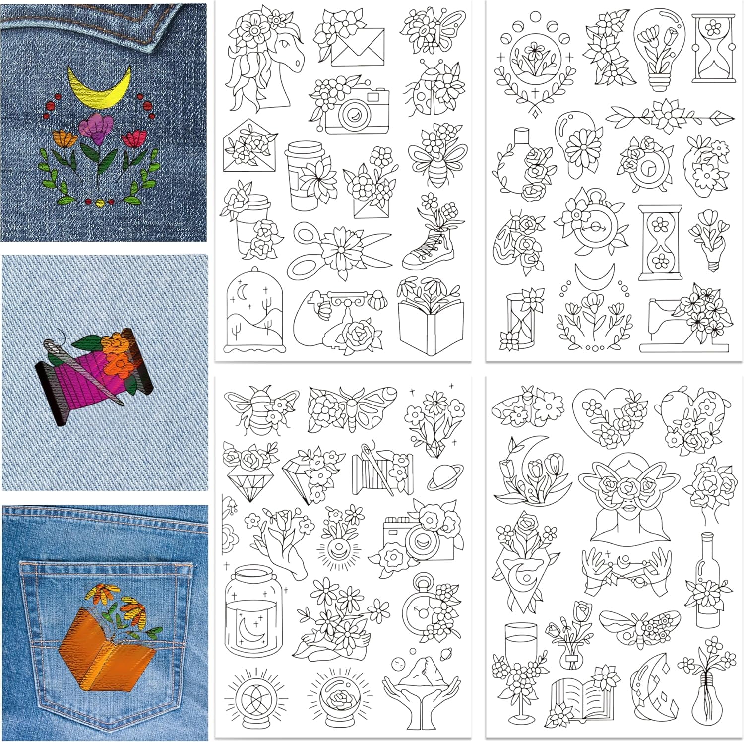 4 Sheets Water Soluble Hand Sewing Stabilizers forFabric Embroidery ...