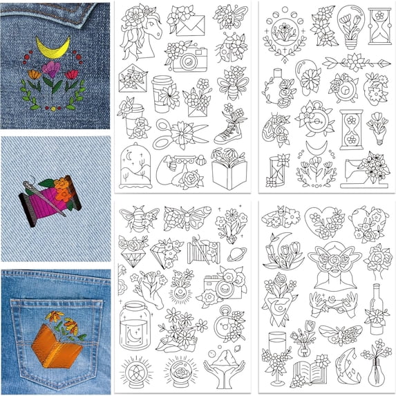 4 Sheets Water Soluble Hand Sewing Stabilizers forFabric Embroidery ...