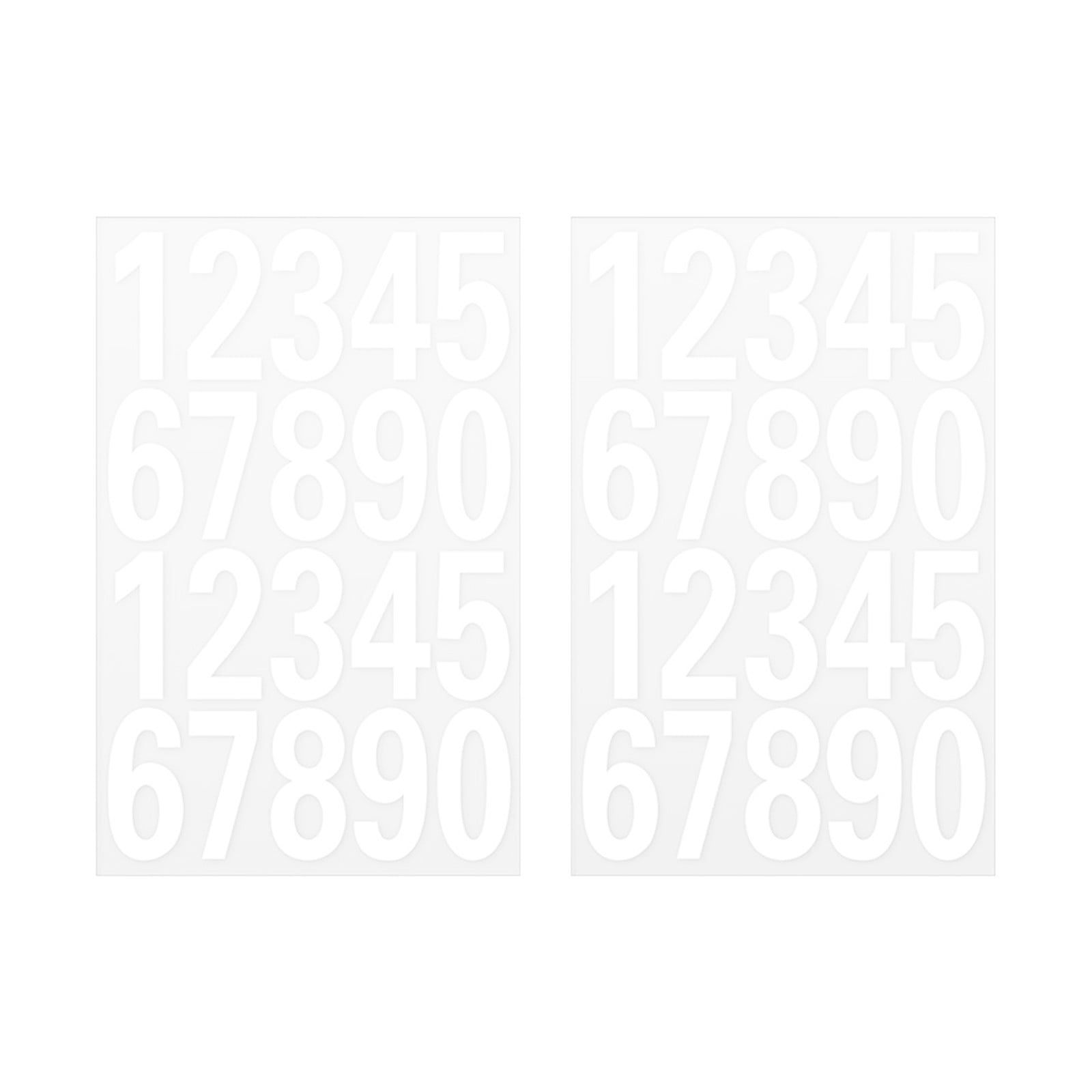 4 Sheets White Reflective Mailbox Numbers Stickers 0-9 Adhesive PET for ...