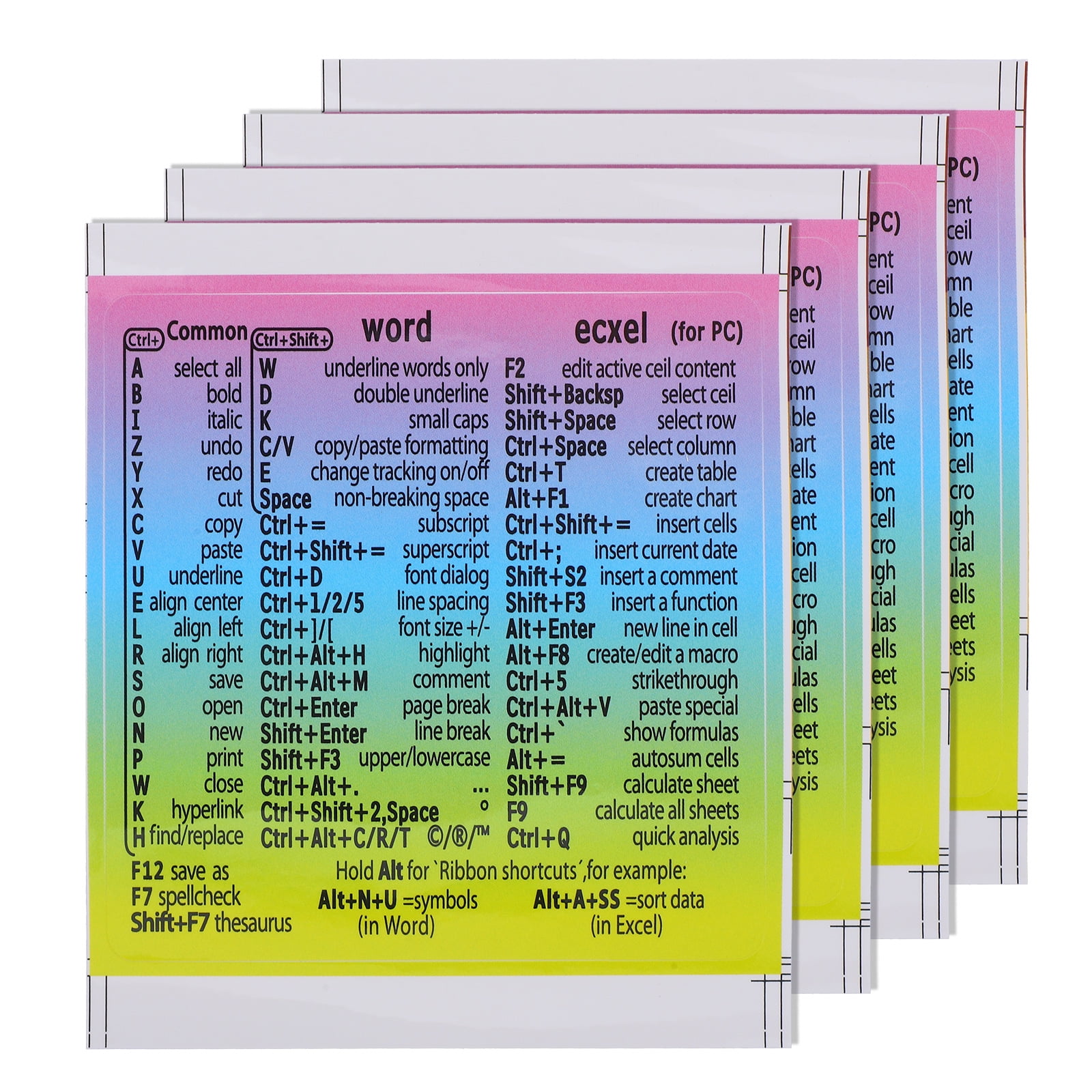 4 Sheets Windows Stickers Multifunctional Wall Mount Keyboard - Walmart.com