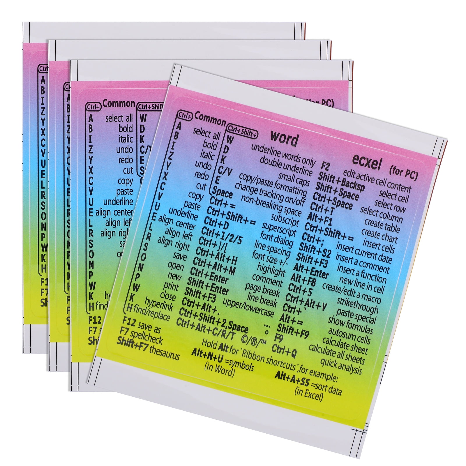 4 Sheets of Laptop Stickers Self-adhesive Computer Decal Laptop Tips ...