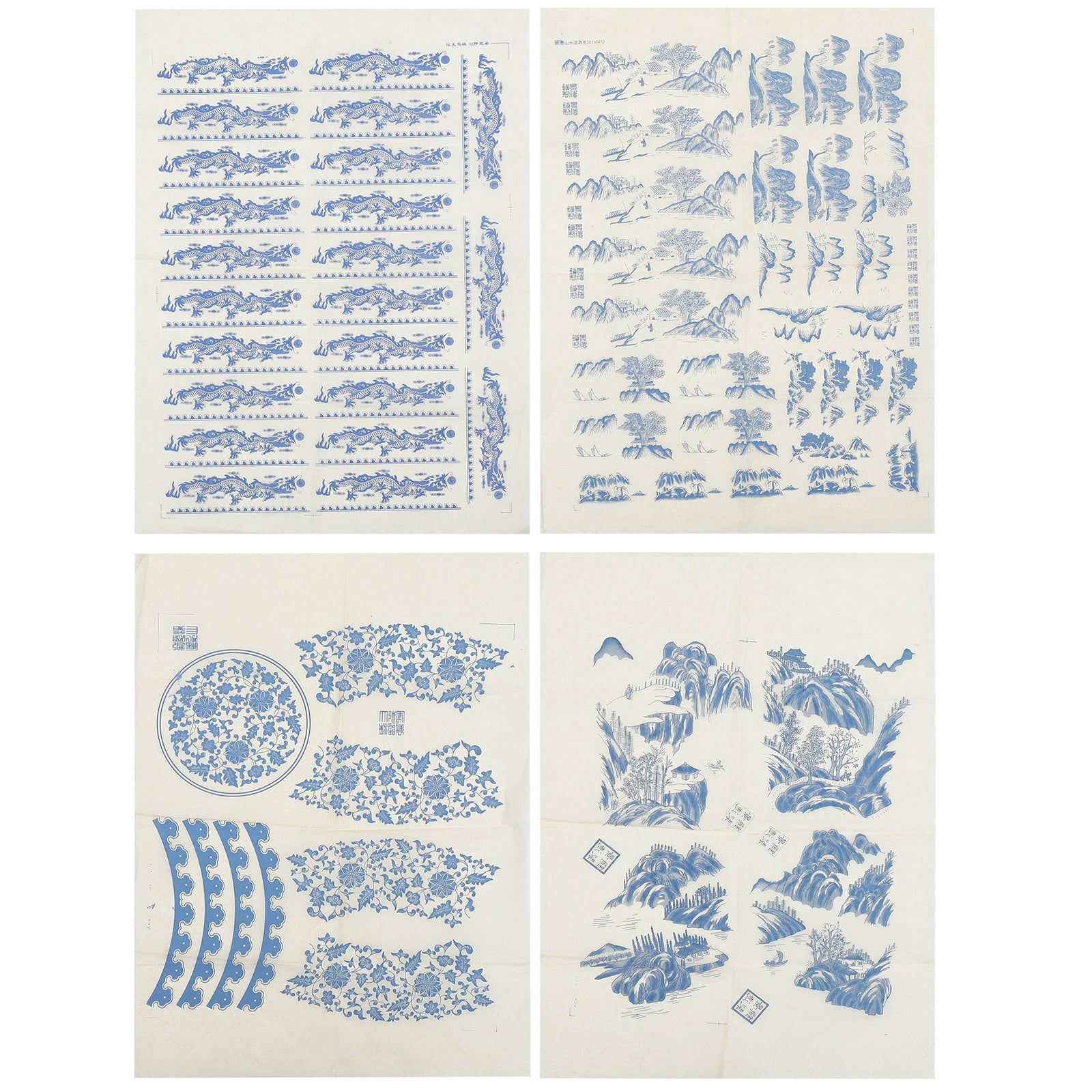 4 Sheets of Professional Clay Decals Delicate Transfer Decals ...