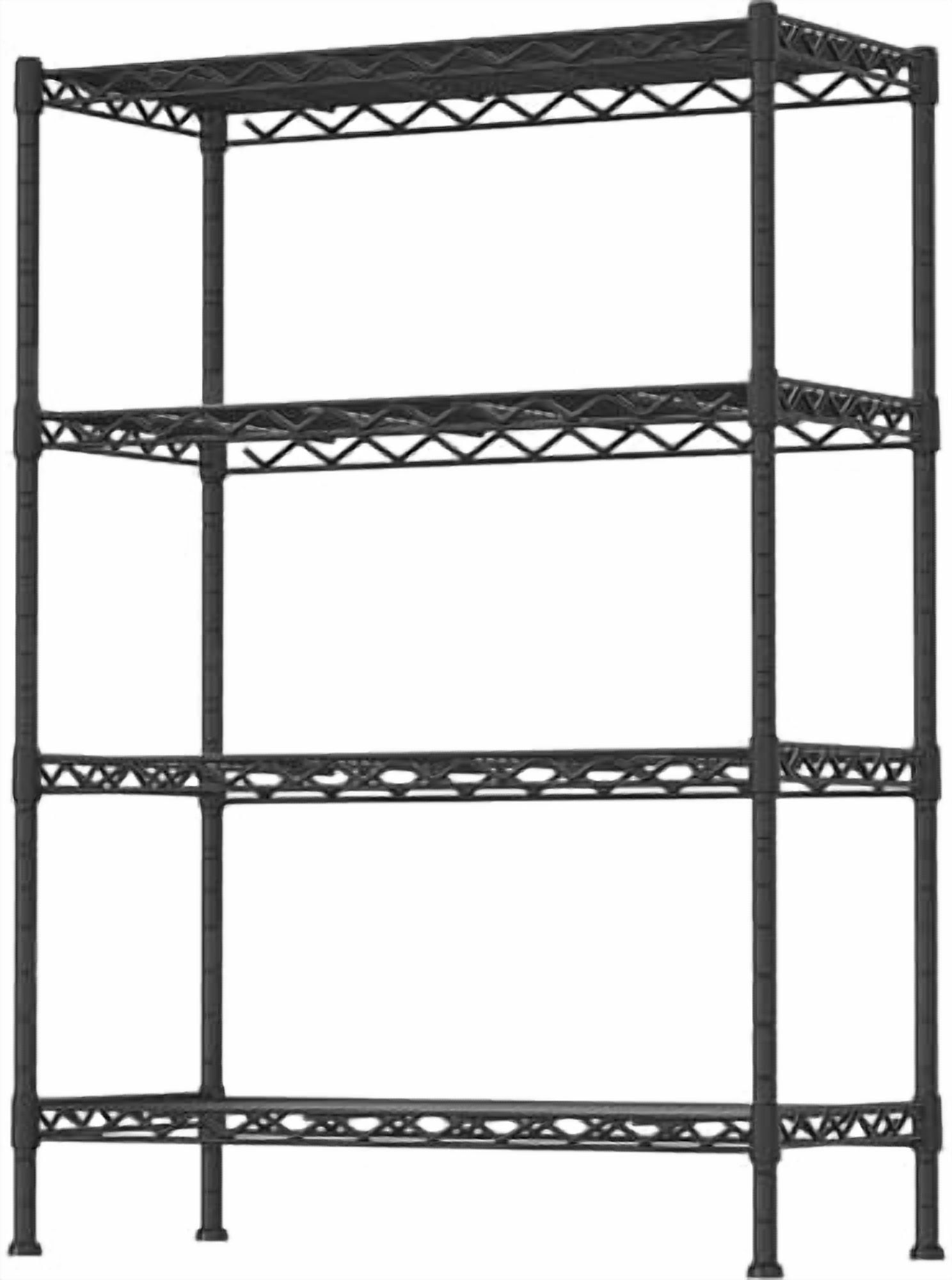 4-Shelf Adjustable Heavy Duty Storage Shelving Unit, Metal Organizer ...