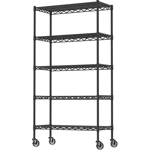4-Shelf Adjustable Heavy Duty Storage Shelving Unit, Metal Organizer ...