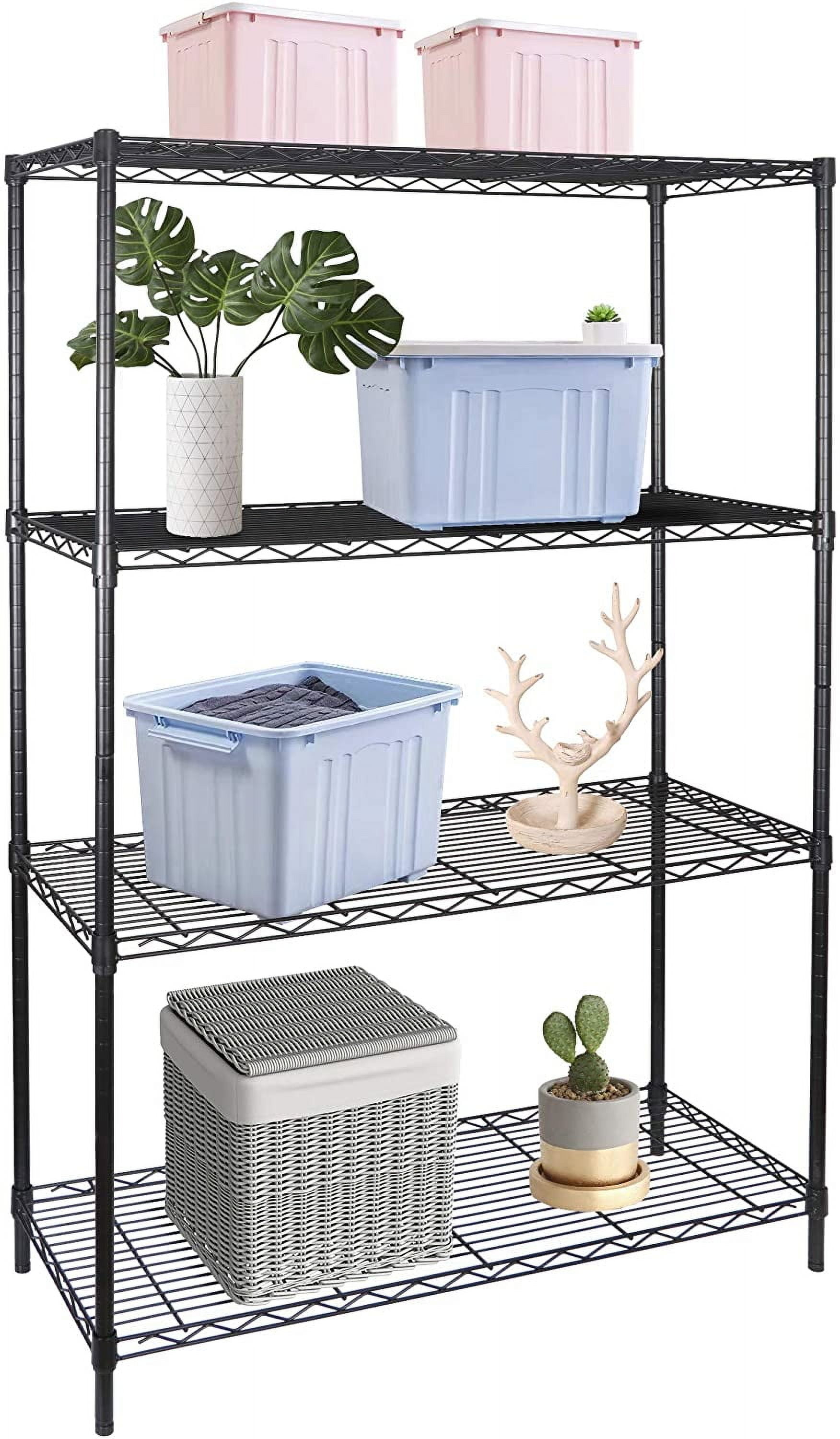 4-Shelf Adjustable, Heavy Duty Storage Shelving Unit, Steel Organizer ...