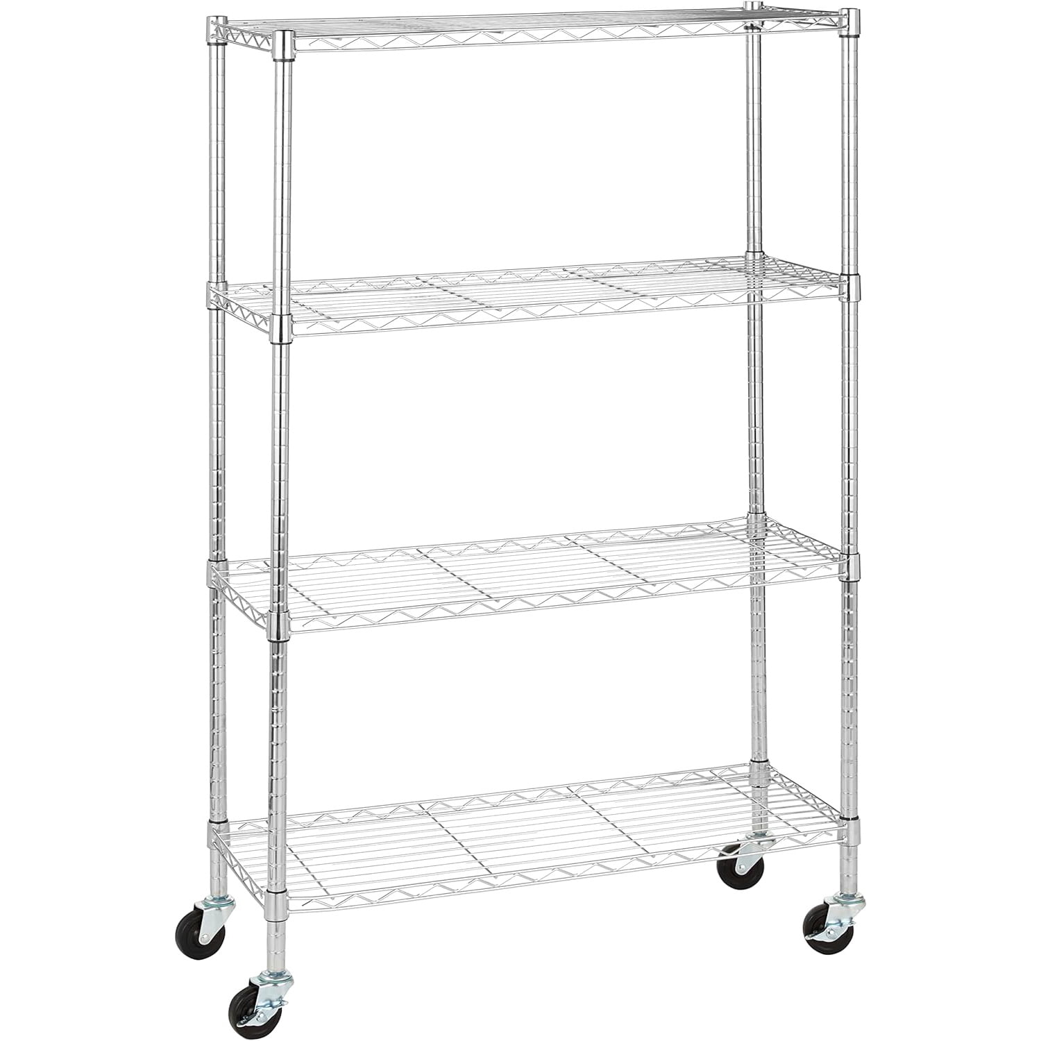 4-Shelf Adjustable, Heavy Duty Storage Shelving Unit with Wheels for ...