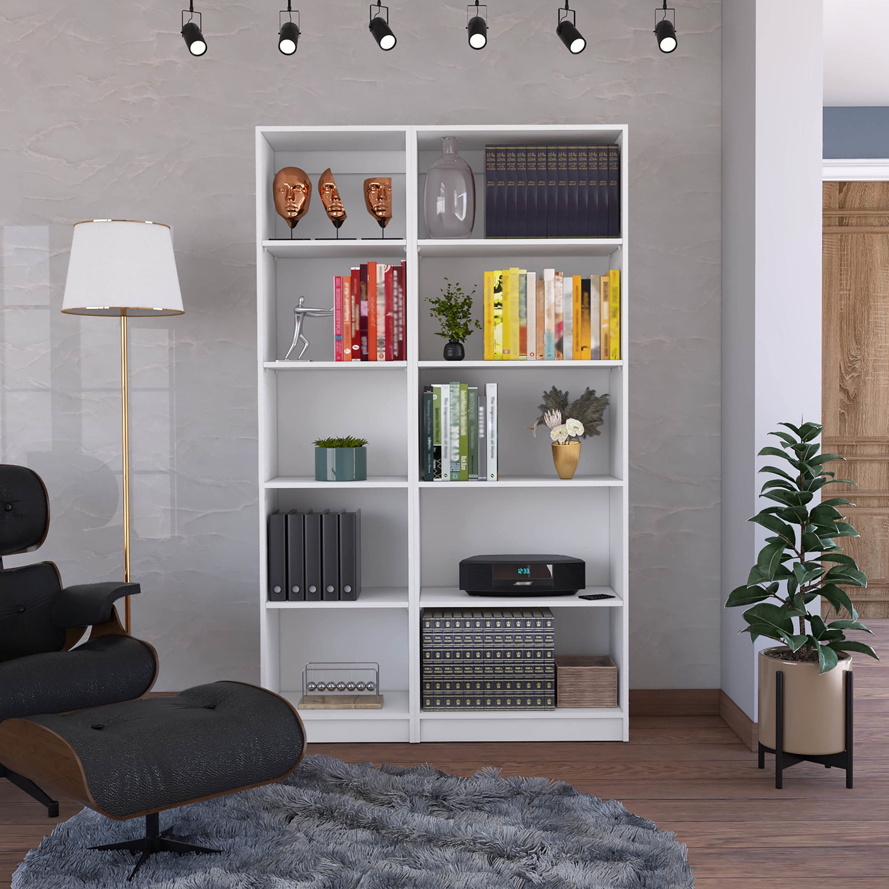 4-Shelf Bookcase with Lower Compartment | Suitable for All Kinds of ...