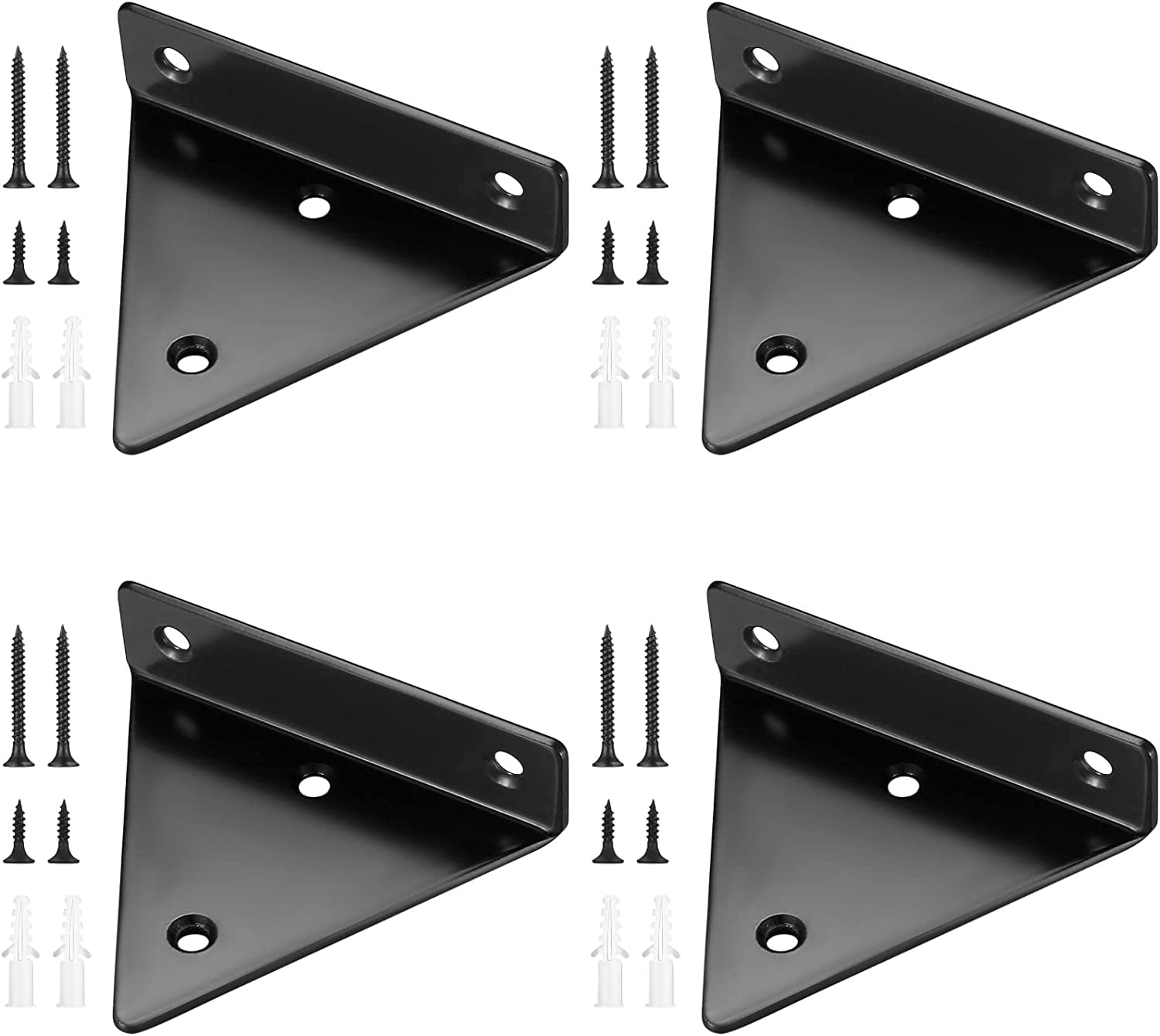 4 Shelf Brackets, Invisible Triangular Wall Brackets, Hidden Wall ...