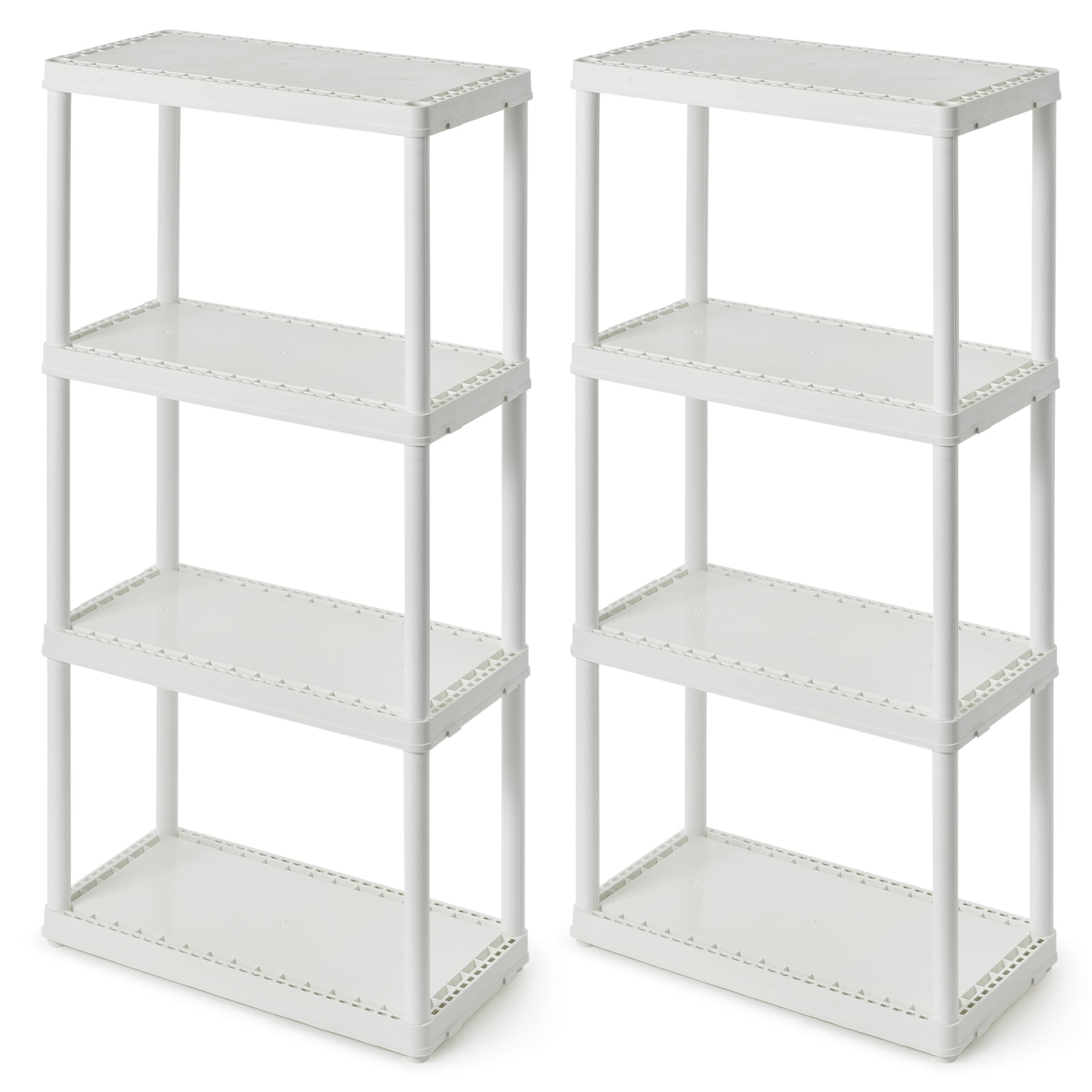 4 Shelf Fixed Height Light Duty Storage Unit, White (2 Pack) - Walmart.com