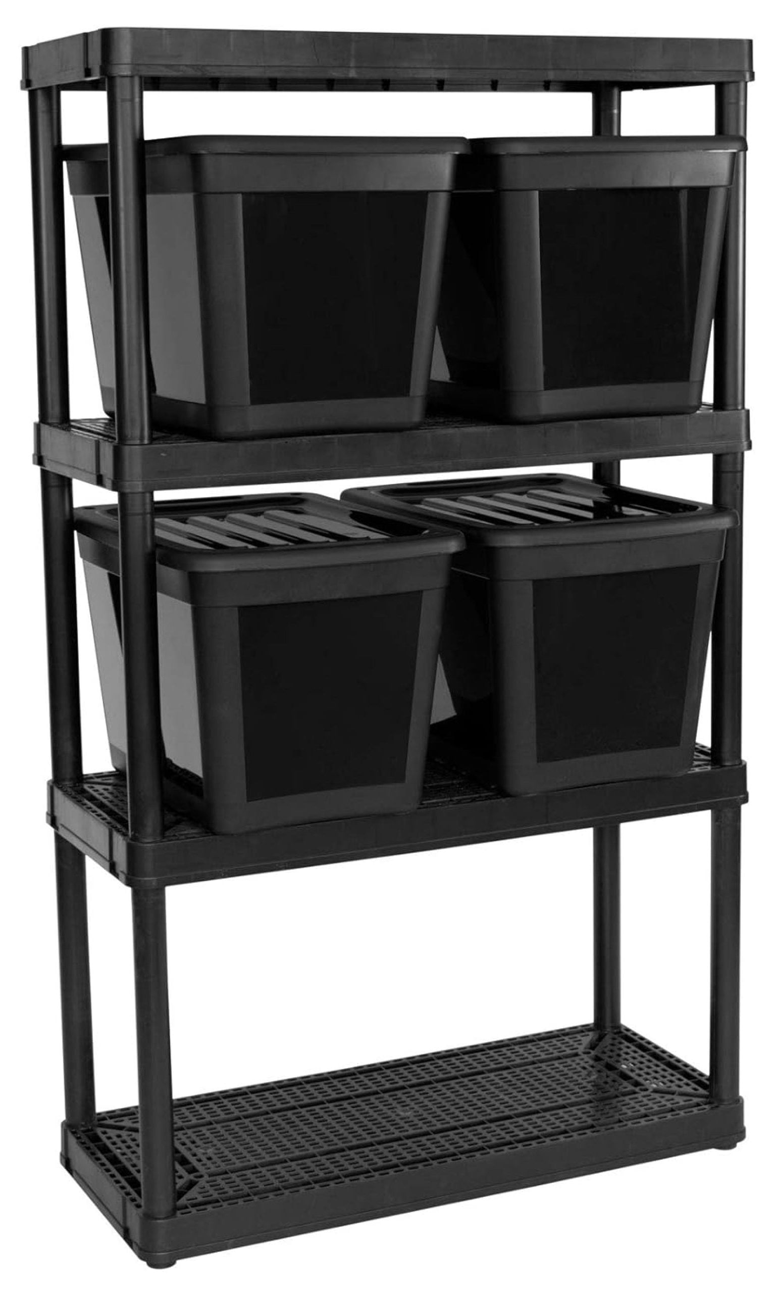 4 Shelf Fixed Height Ventilated Medium Duty Shelving Unit, Organizer ...