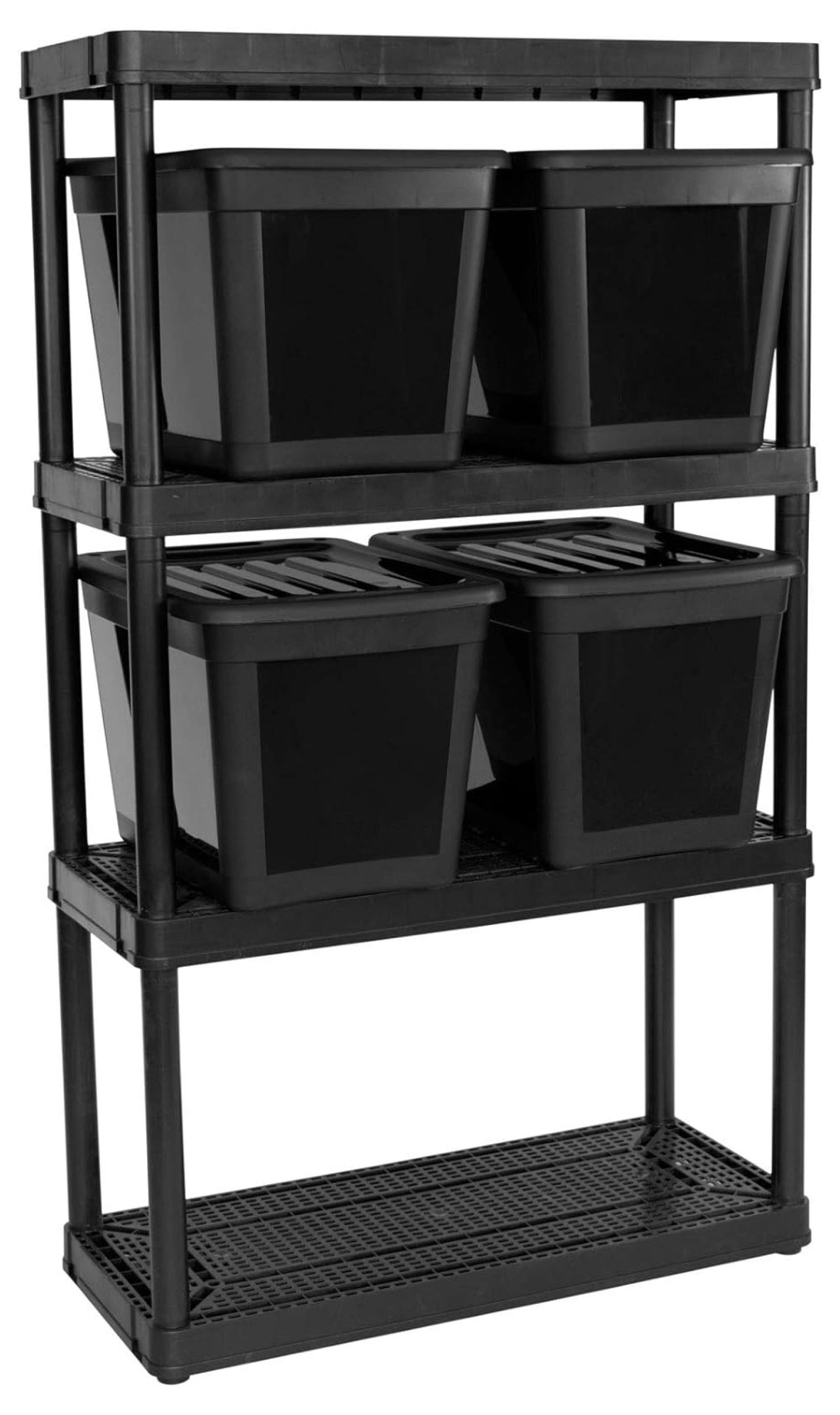 4 Shelf Fixed Height Ventilated Medium Duty Shelving Unit, Organizer ...