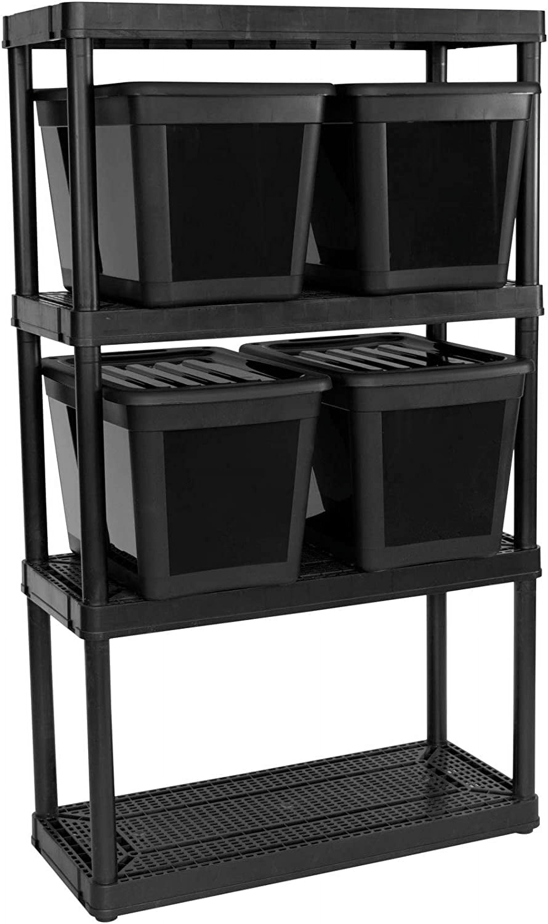 4 Shelf Fixed Height Ventilated Medium Duty Shelving Unit, Organizer ...