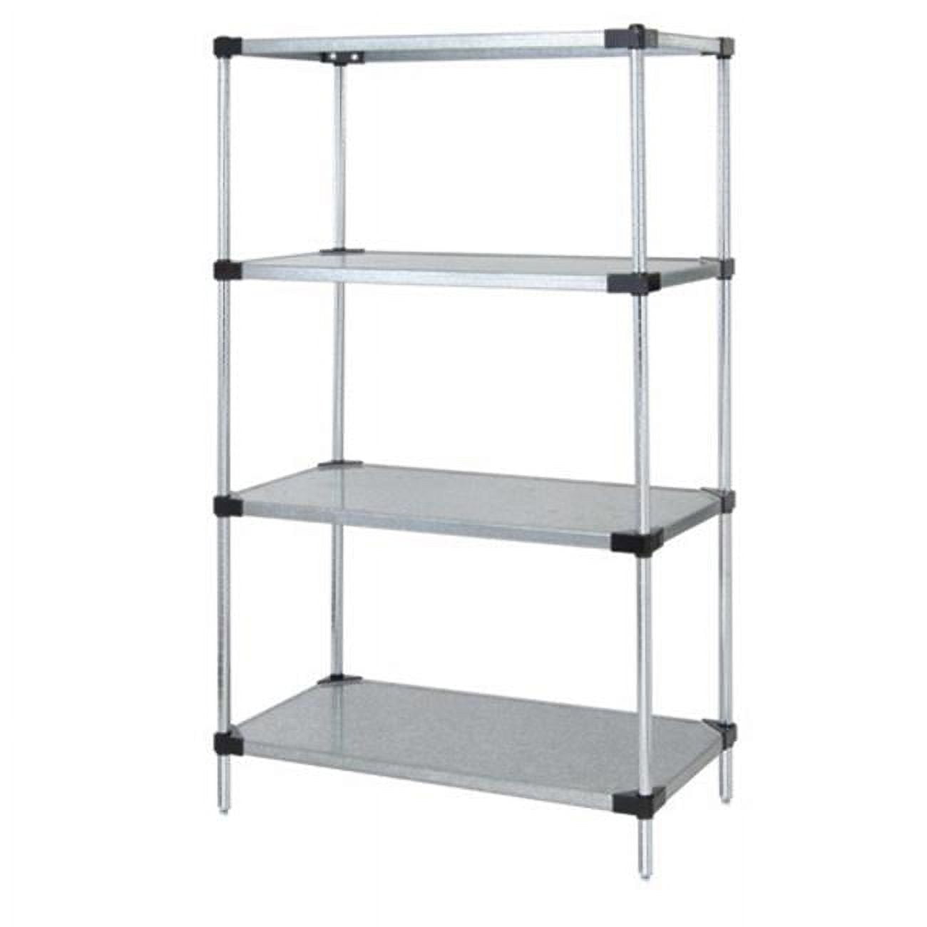 4-Shelf, Galvanized Steel Solid Shelving Unit - 21 x 72 x 63 in ...