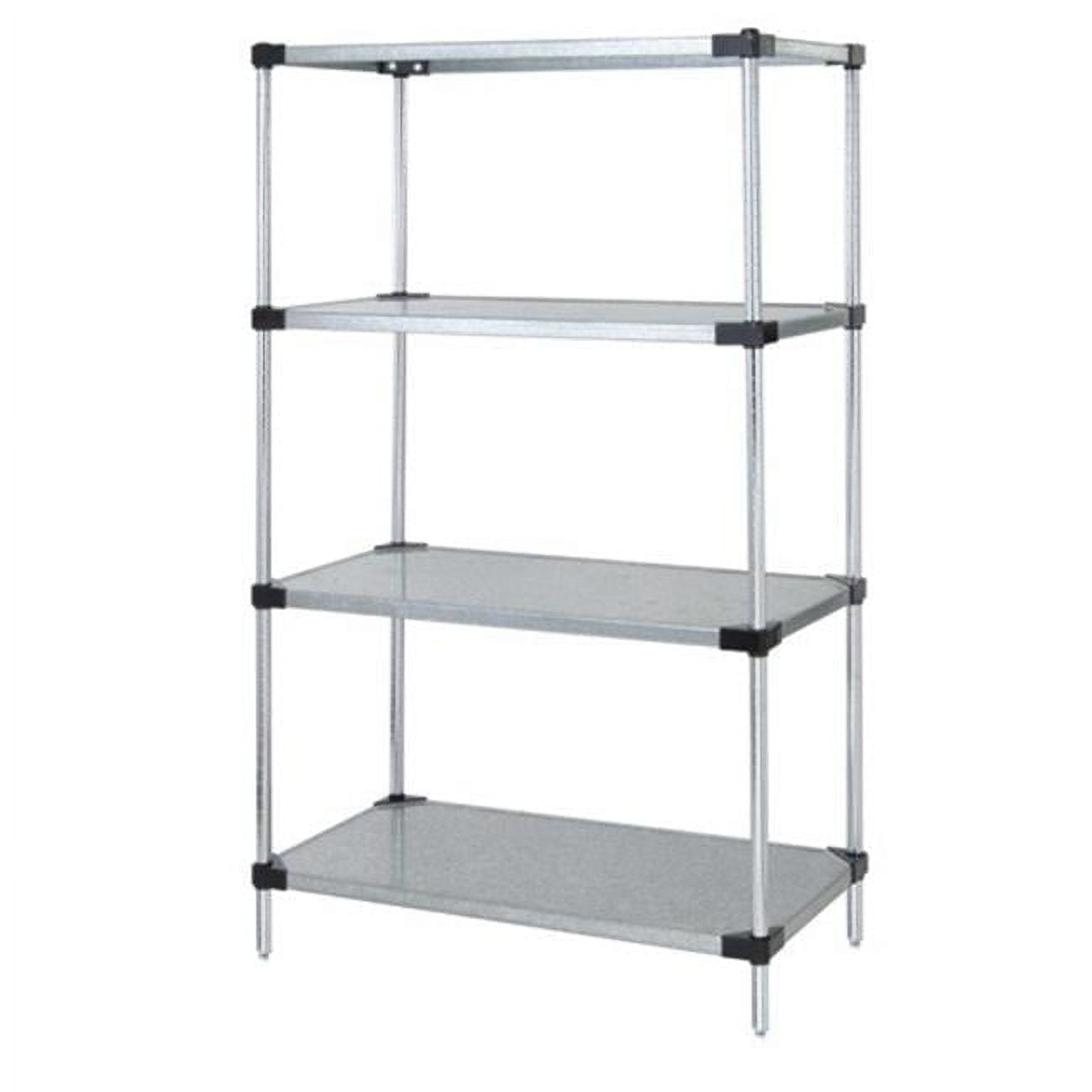 4-Shelf, Galvanized Steel Solid Shelving Unit - 24 x 30 x 63 in ...