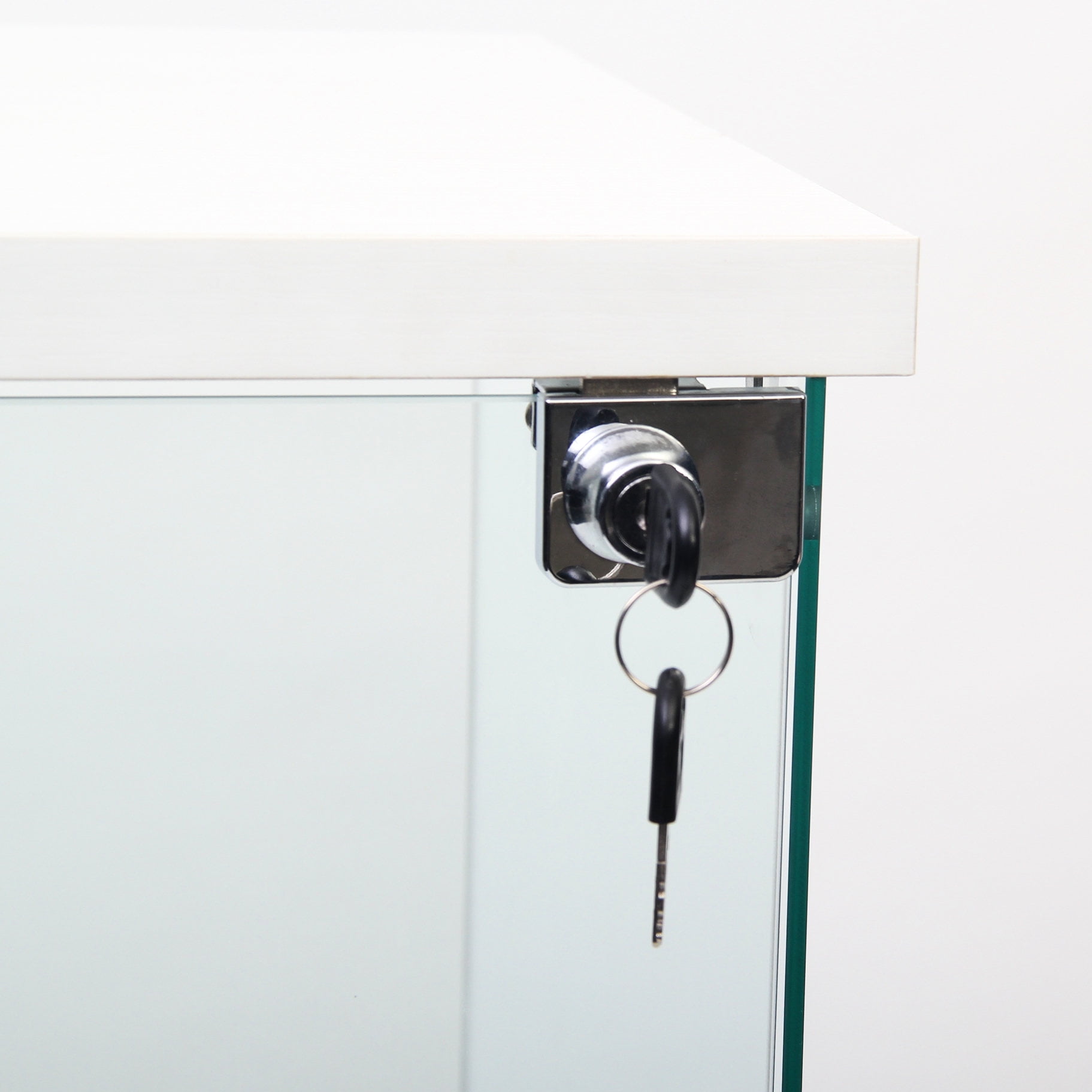 4-Shelf Glass Cabinet+Bumper Strip Design"-"Everyday Use+Maximum Safety ...