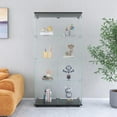 4-Shelf Glass Display Cabinet with Keys, Lockable Curio Cabinet ...