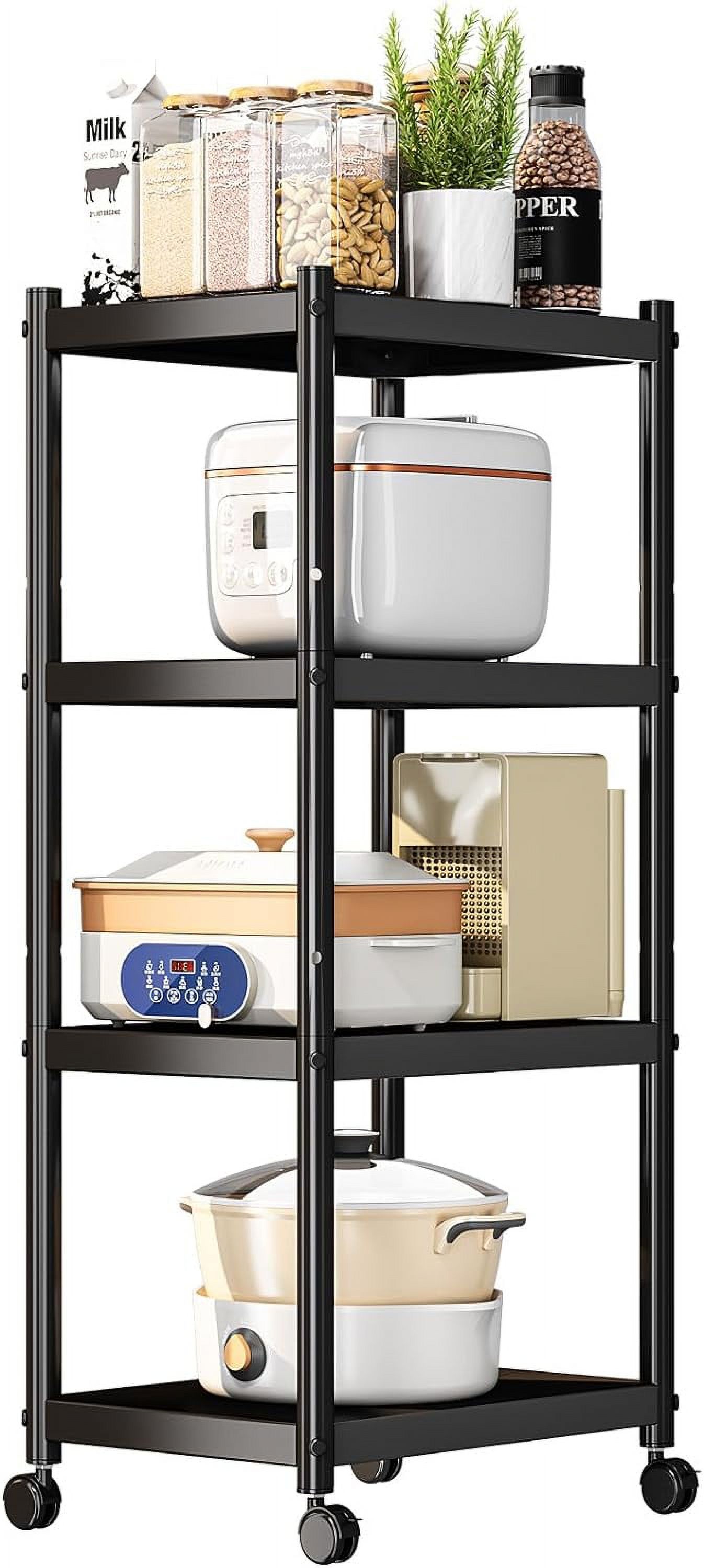 4-Shelf Heavy Duty Shelving,Metal Utility Storage Racks with Rolling ...