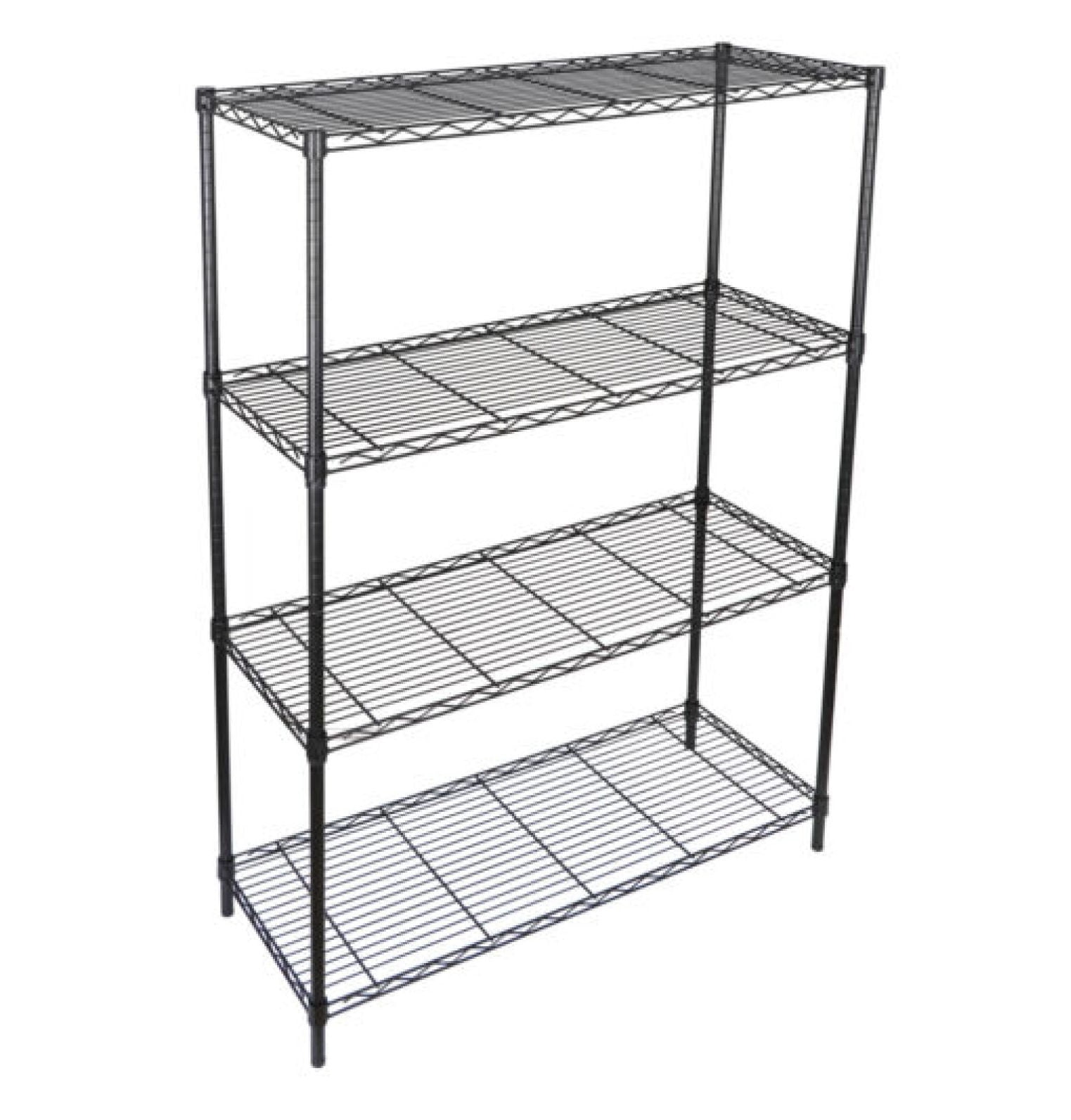 4 Shelf Metal Wire Shelving Rack Holder Adjustable Storage Unit ...