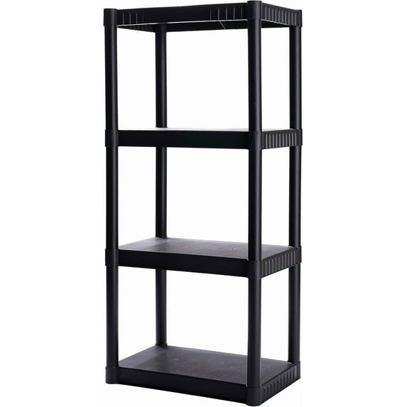 4-Shelf Plastic Storage Shelves, 48” x 23” x 14”, 200lb Capacity ...