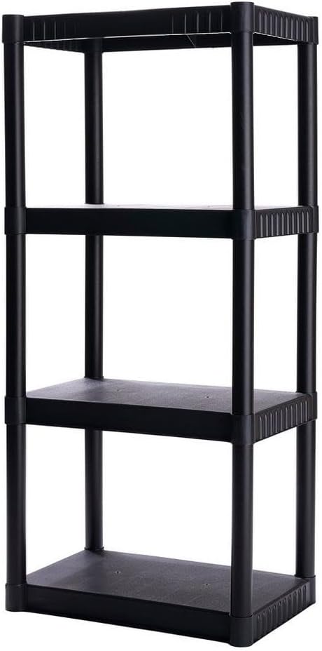 4-Shelf Plastic Storage Shelves, 48” x 23” x 14”, 200lb Capacity ...