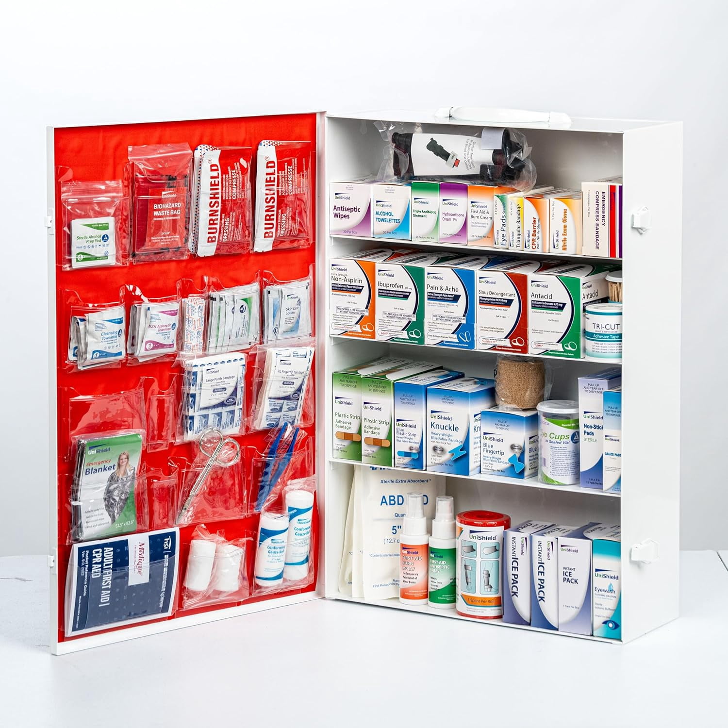 4-Shelf Restaurant Metal 1st Aid Cabinet Class B, Large Capacity First ...