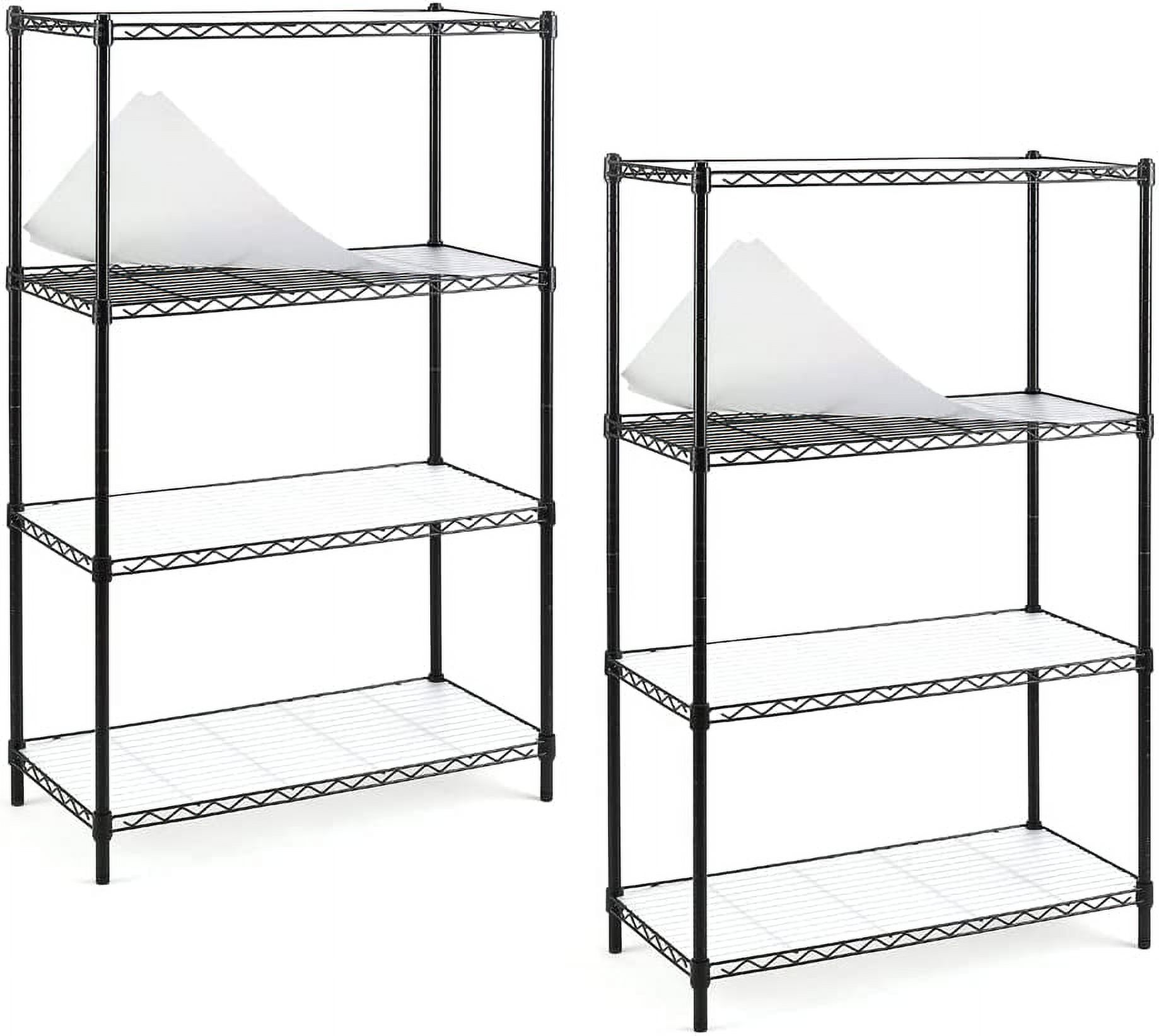 4-Shelf Shelving Unit, Adjustable, Heavy Duty Carbon Steel Wire Shelves ...