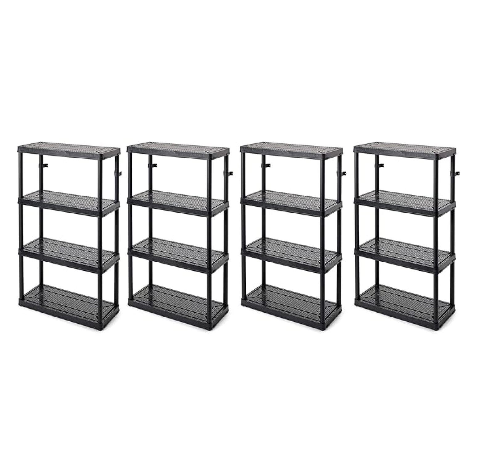 4 Shelf Storage Unit - 32x14x54.5 inch - Medium Duty Organizer - Black ...