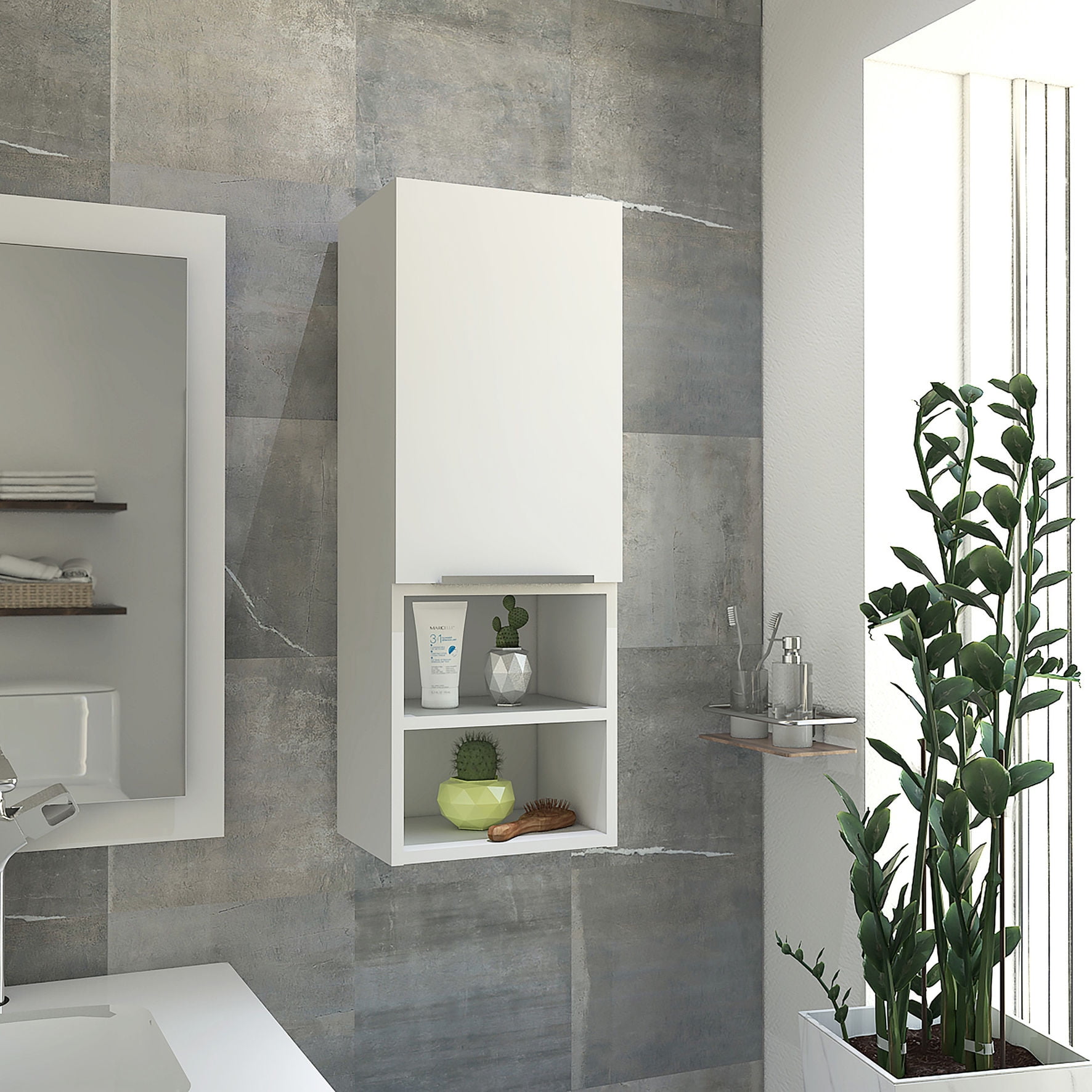 4-Shelf Structure - Open and Closed Storage - Bathroom Vanity - Saves ...