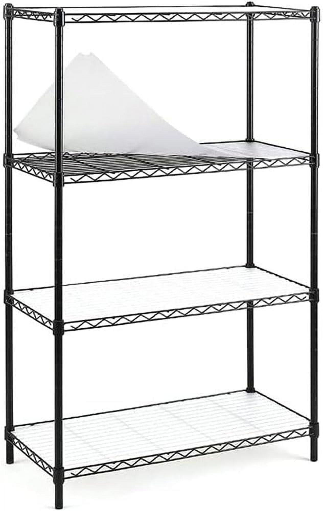 4-Shelf Wire Shelving Rack with 4-Shelf Liners, Adjustable Storage ...