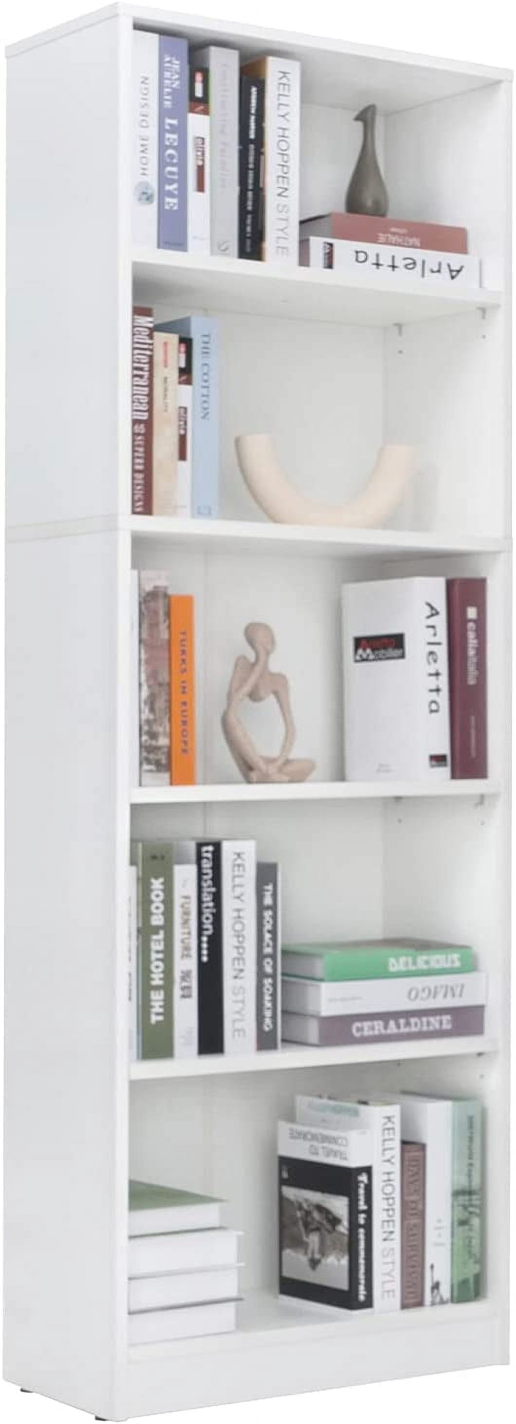 4 Shelf Wood Bookcase Freestanding Display Shelf Adjustable Layers ...