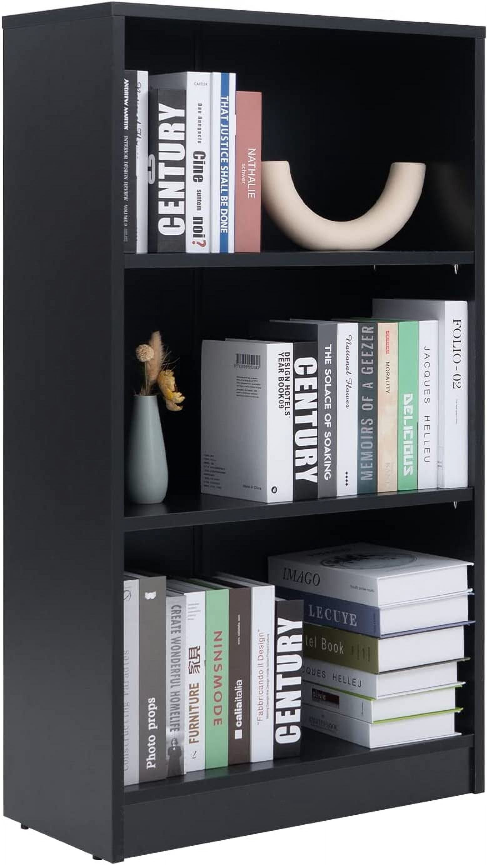 4 Shelf Wood Bookcase Freestanding Display Shelf Adjustable Layers ...