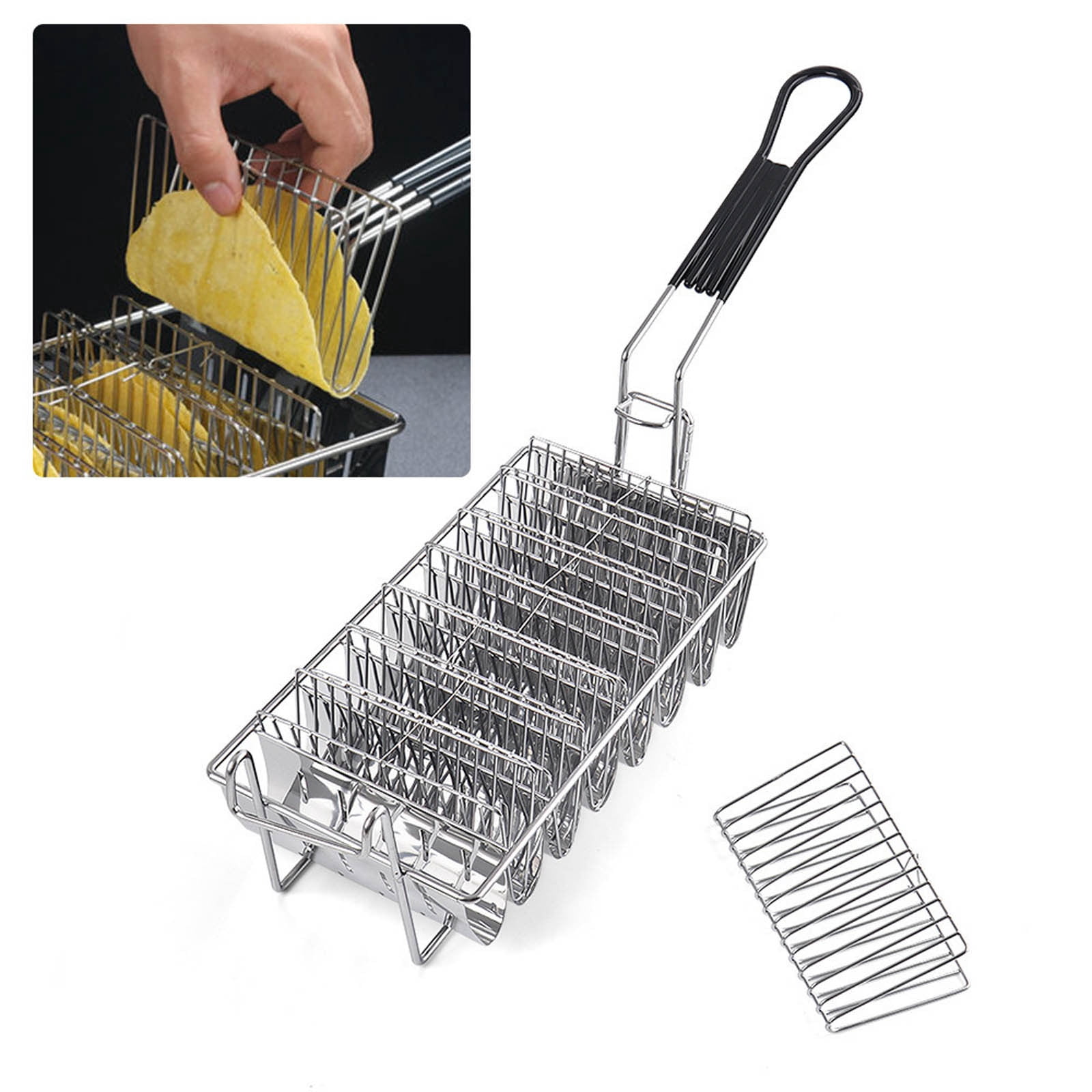 4 Shell Taco Fryer Basket, Tortilla Fryer Basket, V-Shaped Taco Shell ...