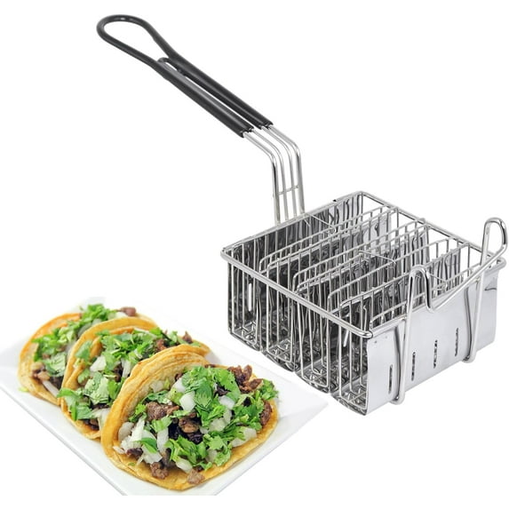 4 Shells Taco Fryer Basket Stainless Steel Taco Fryer Holds Kitchen ...