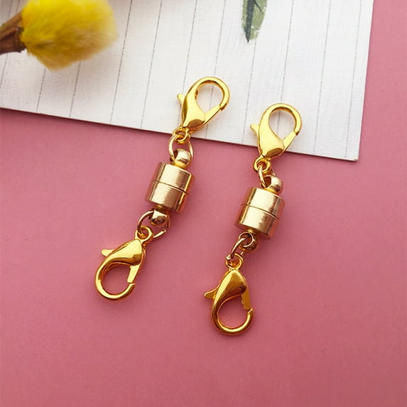 4 Short Cylindrical Magnetic Buckles, DIY Bracelet Necklace Connecting ...