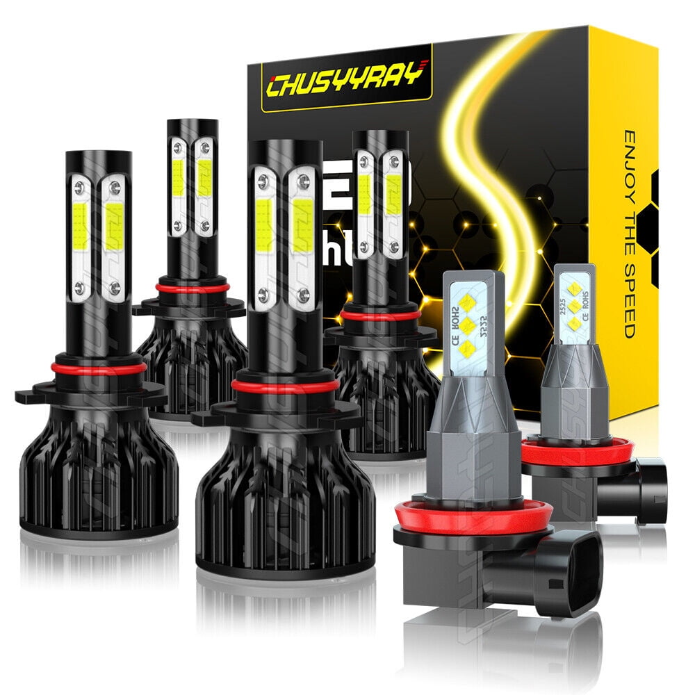 4-Side 9005 9006 H11 LED Combo Headlight Fog Light Kit High Low Beam ...