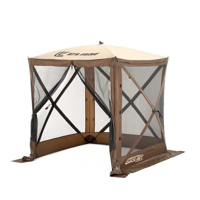 4 Side Brown & Tan Roof & Black Mesh with Wind Panel Flaps Traveler ...
