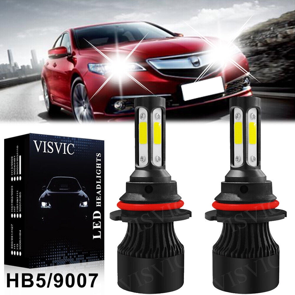 4-Side Faro Luces Fuertes Para Auto Coche Luz Carro Bulbs 9007 LED ...