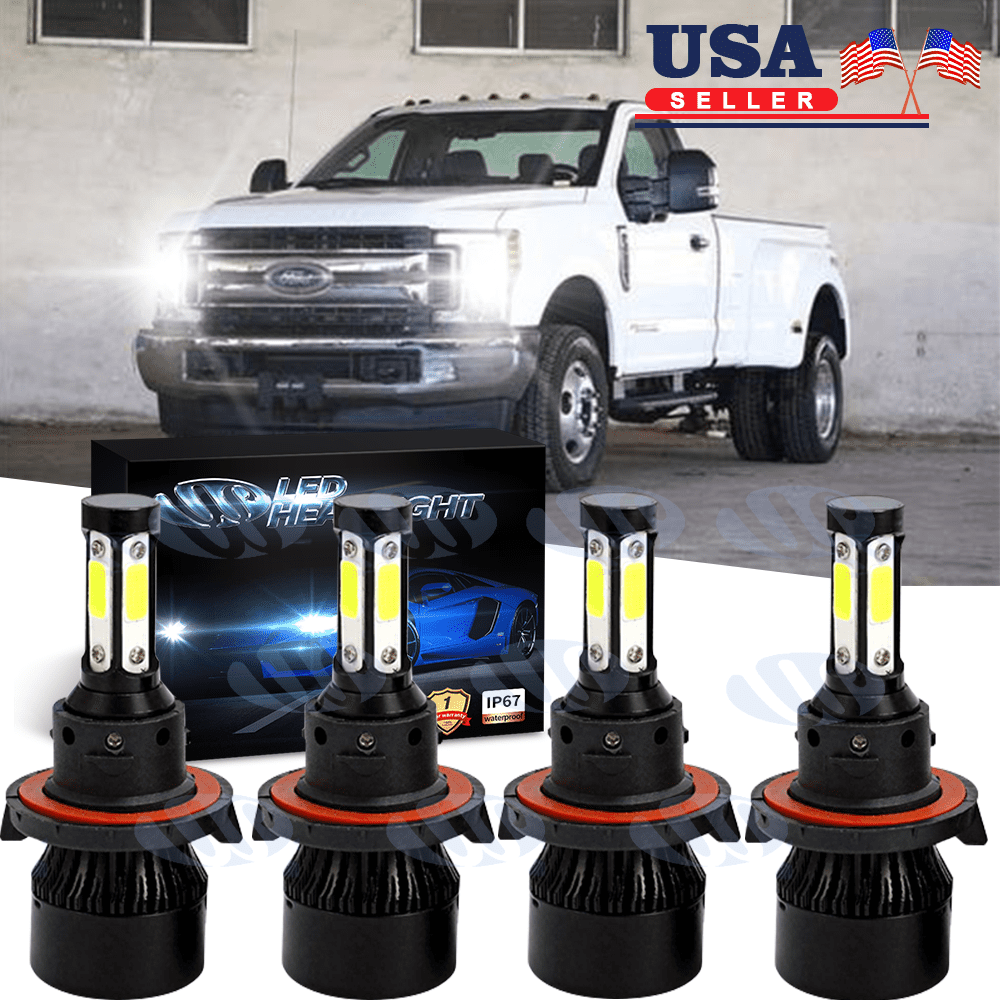 4-Side Super White 6000K LED Headlight Bulbs Combo For 2017-2020 Ford ...