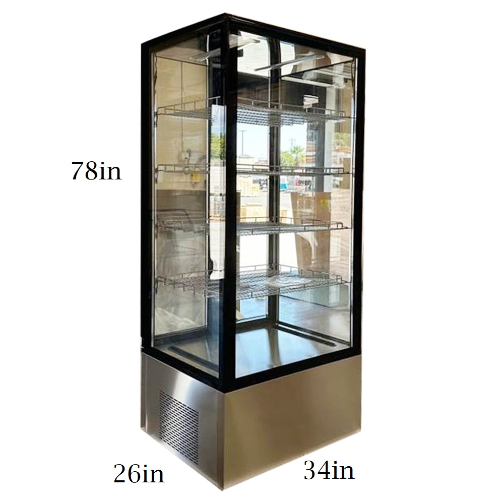 4-Sided Glass Refrigerated Display Case Bakery CL-600WM - Walmart.com