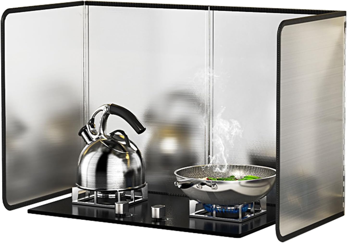 4 Sided Grease Splatter Guard Foldable Splatter Guard for Stove ...