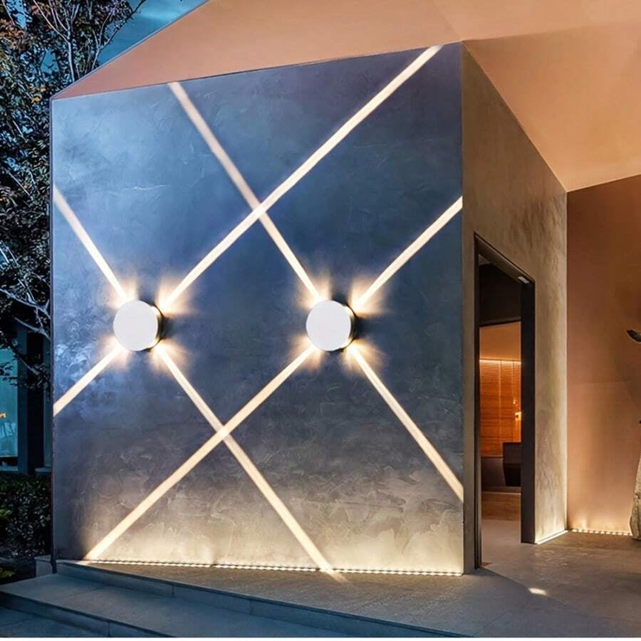 4 Sided Illuminating Wall Lamp, Minimalist Modern LED Light, Creative KTV Square Living Room ...