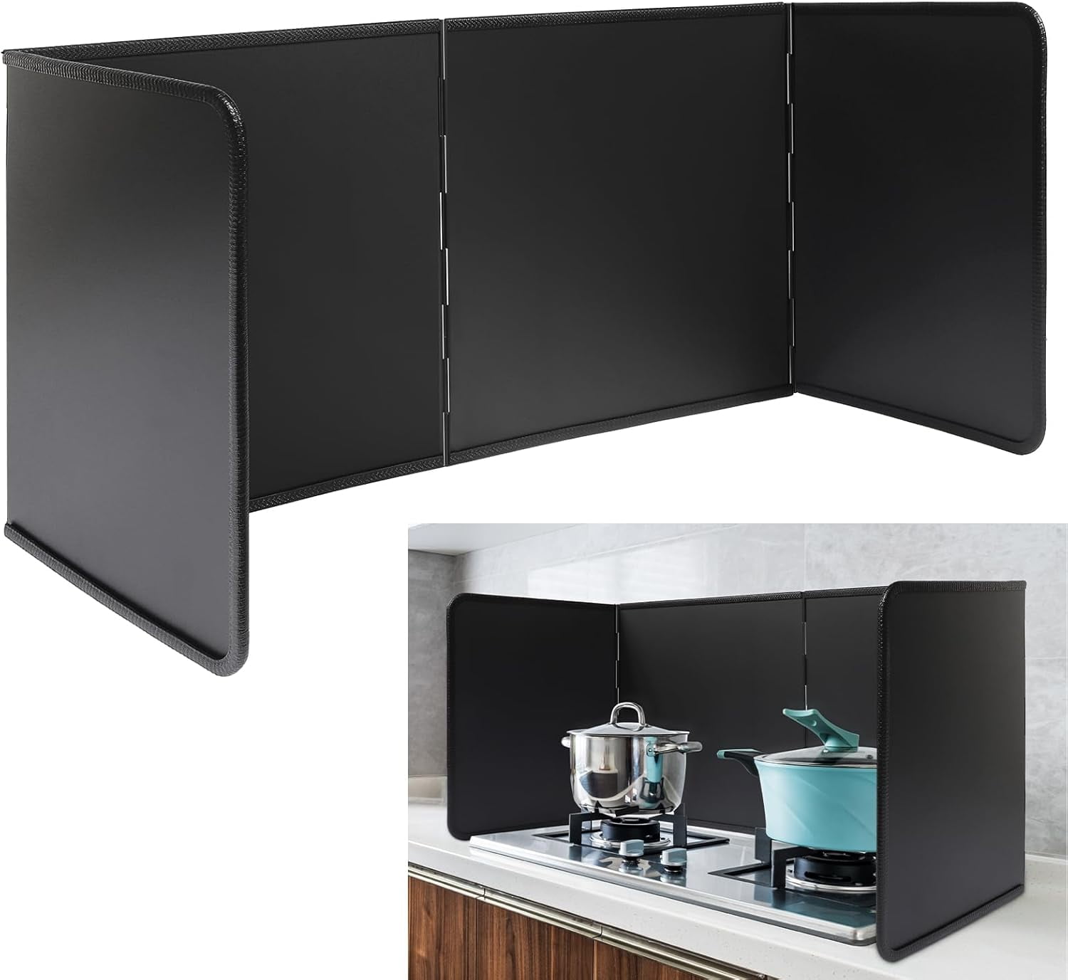 4-Sided Oil Splatter Guard for Stove, Large Foldable Splash Shield for ...