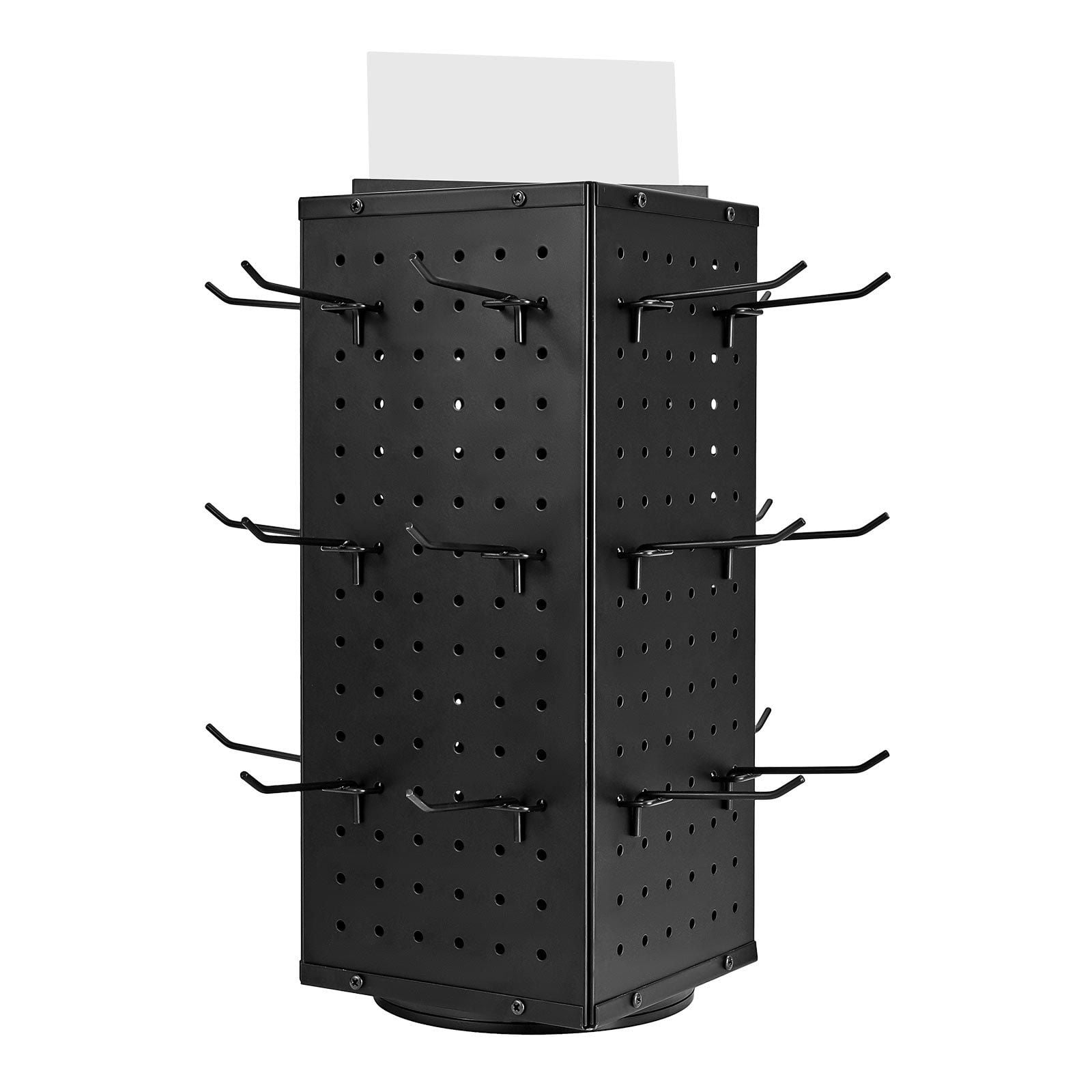 4-Sided Spinning Display Stand with 24 Hooks,7.4x7.4x17 " Rotating ...