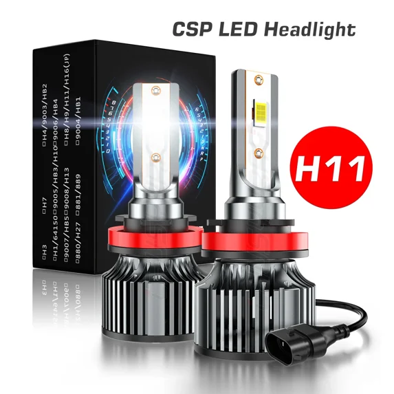 4-Sides H11 LED Headlight Kit Low Beam Bulb Super Bright 6500K White ...