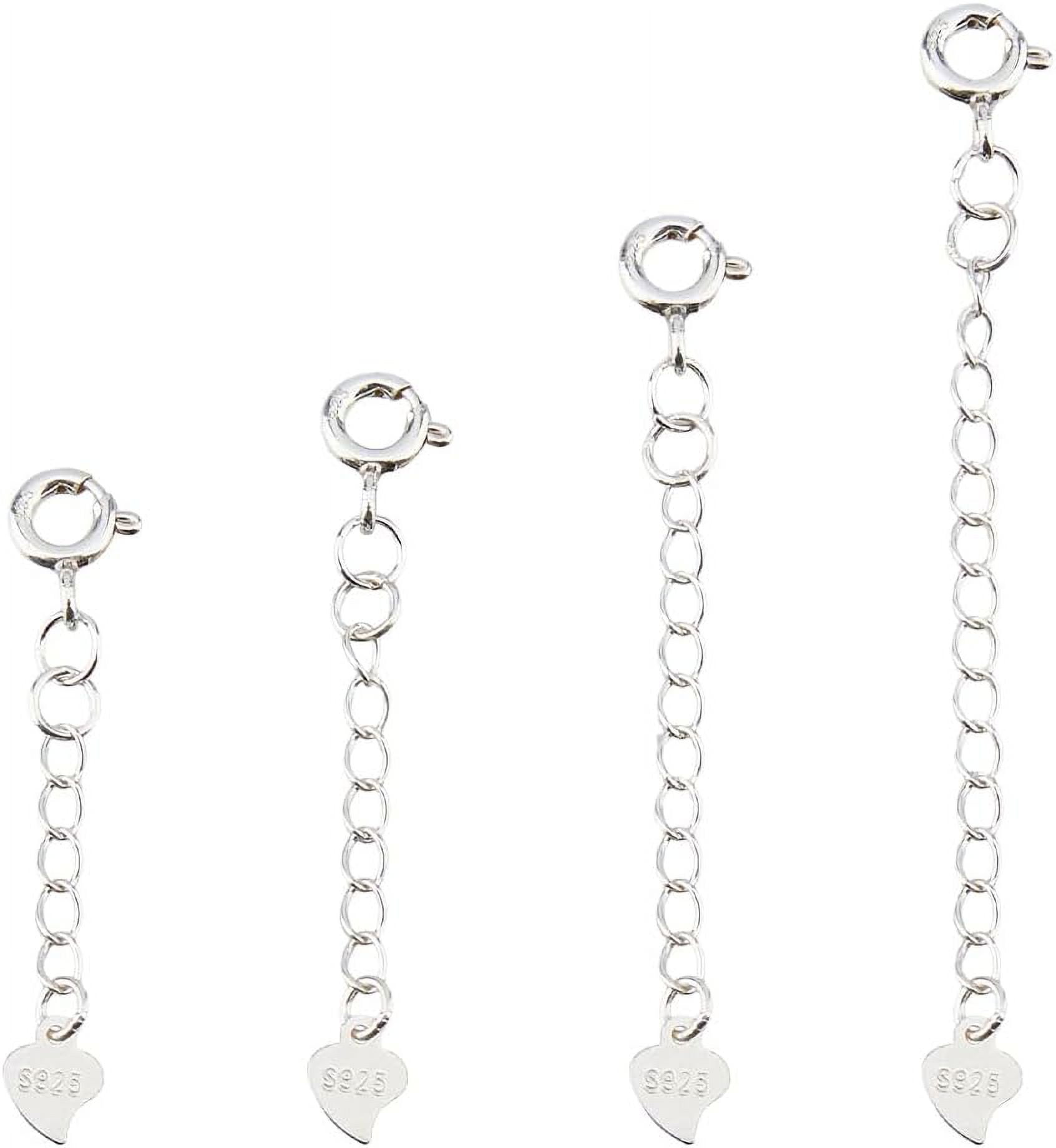 4 Size 925 Sterling Silver Chain Extender Lobster Claw Clasp Extension ...