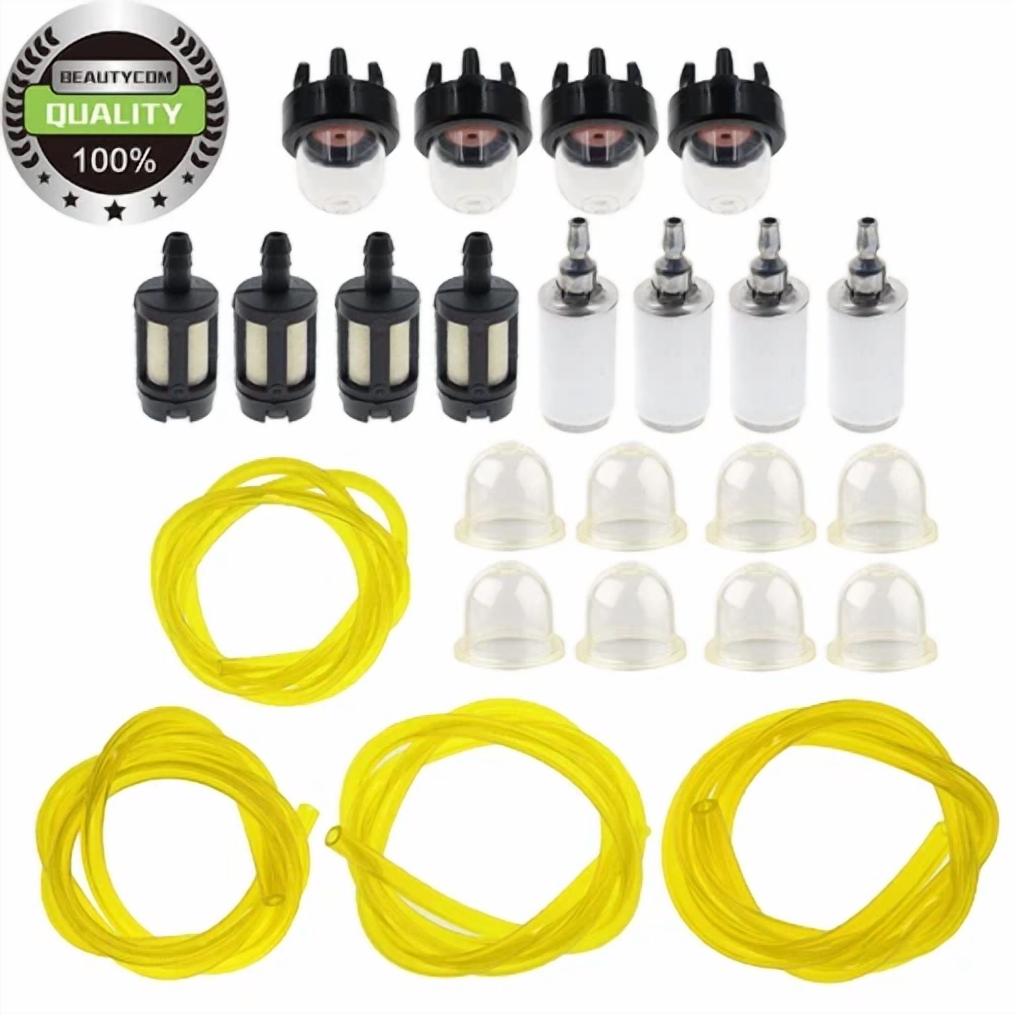4 Size Fuel Line Filter Hose Primer Bulb Kit For Poulan Weed Eater Gas ...